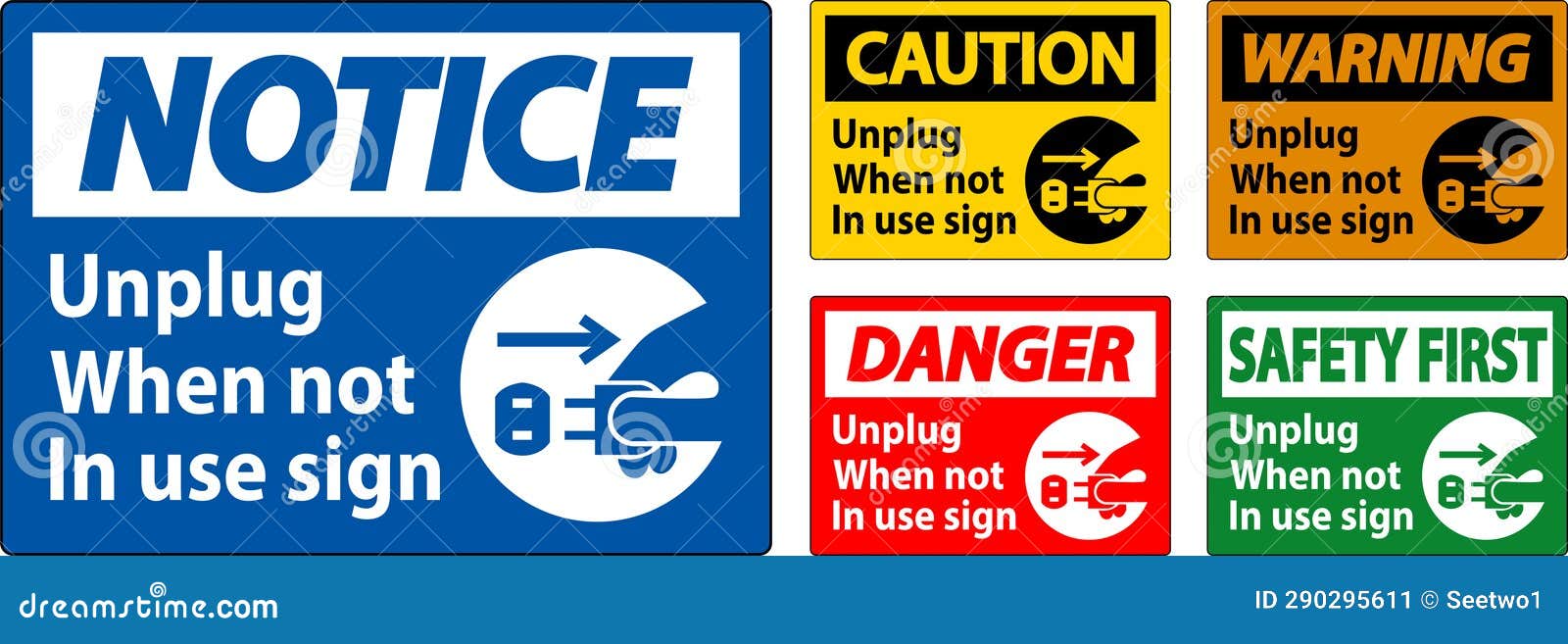 Warning Unplug when Not in Use Symbol Sign Stock Vector - Illustration ...