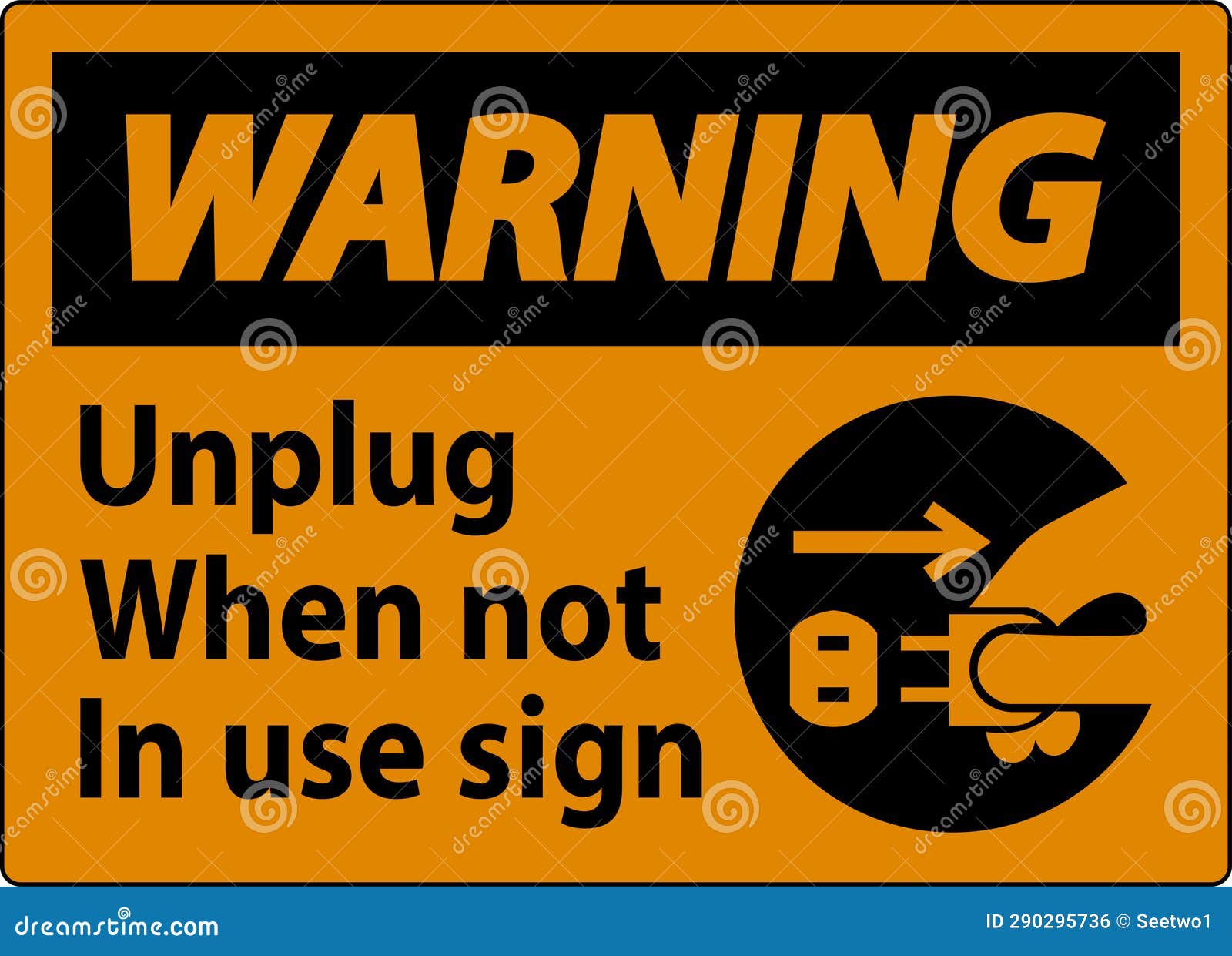 Warning Unplug when Not in Use Symbol Sign Stock Vector - Illustration ...