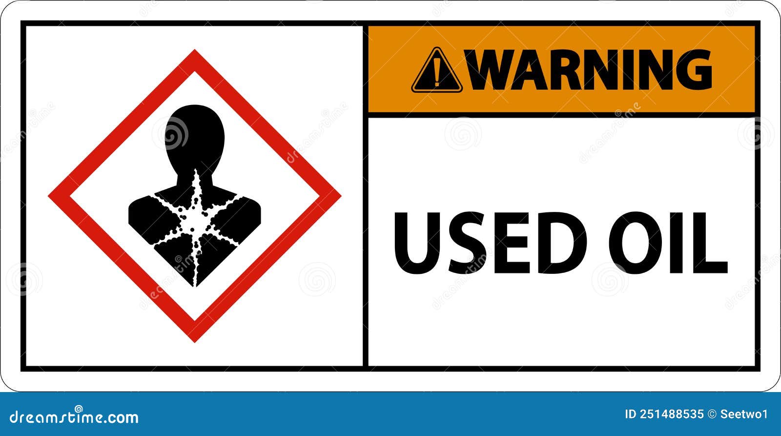 Warning Used Oil Sign on White Background Stock Vector - Illustration ...