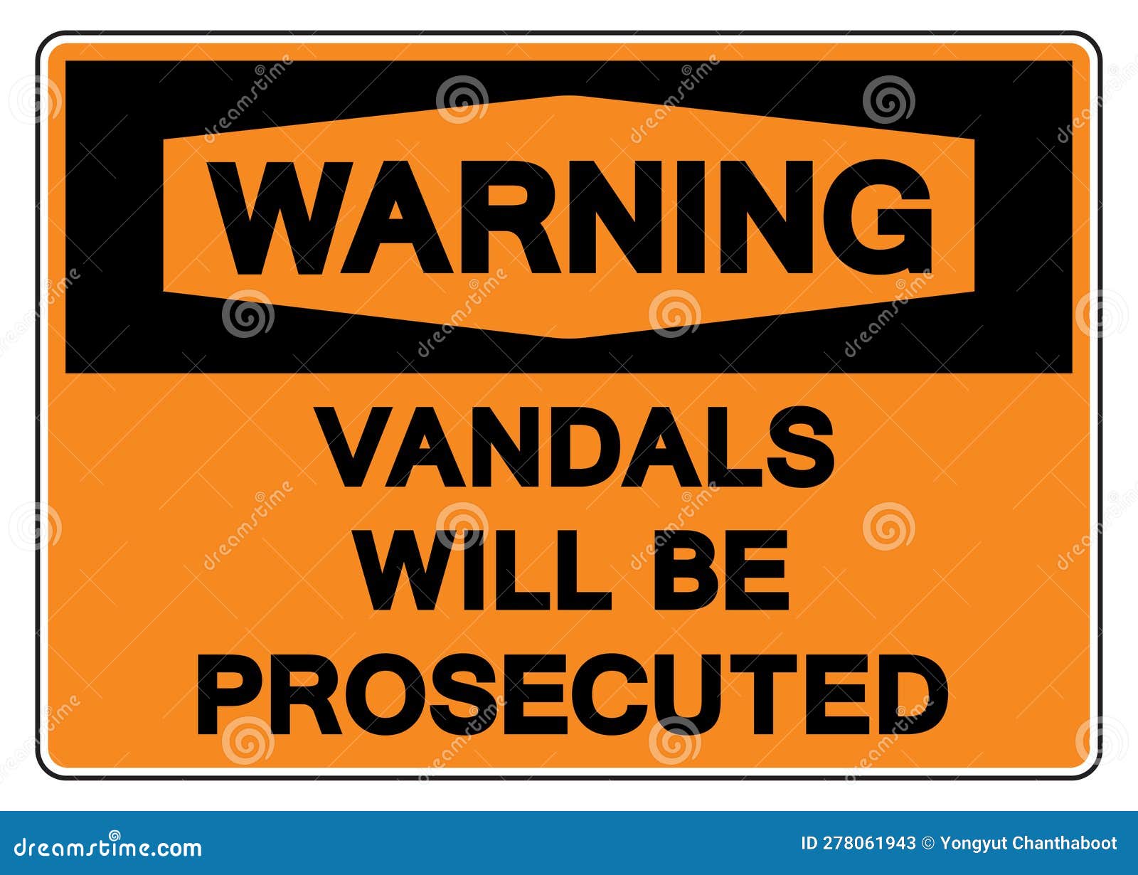 Warning Vandals Will Be Prosecuted Symbol Sign, Vector Illustration ...