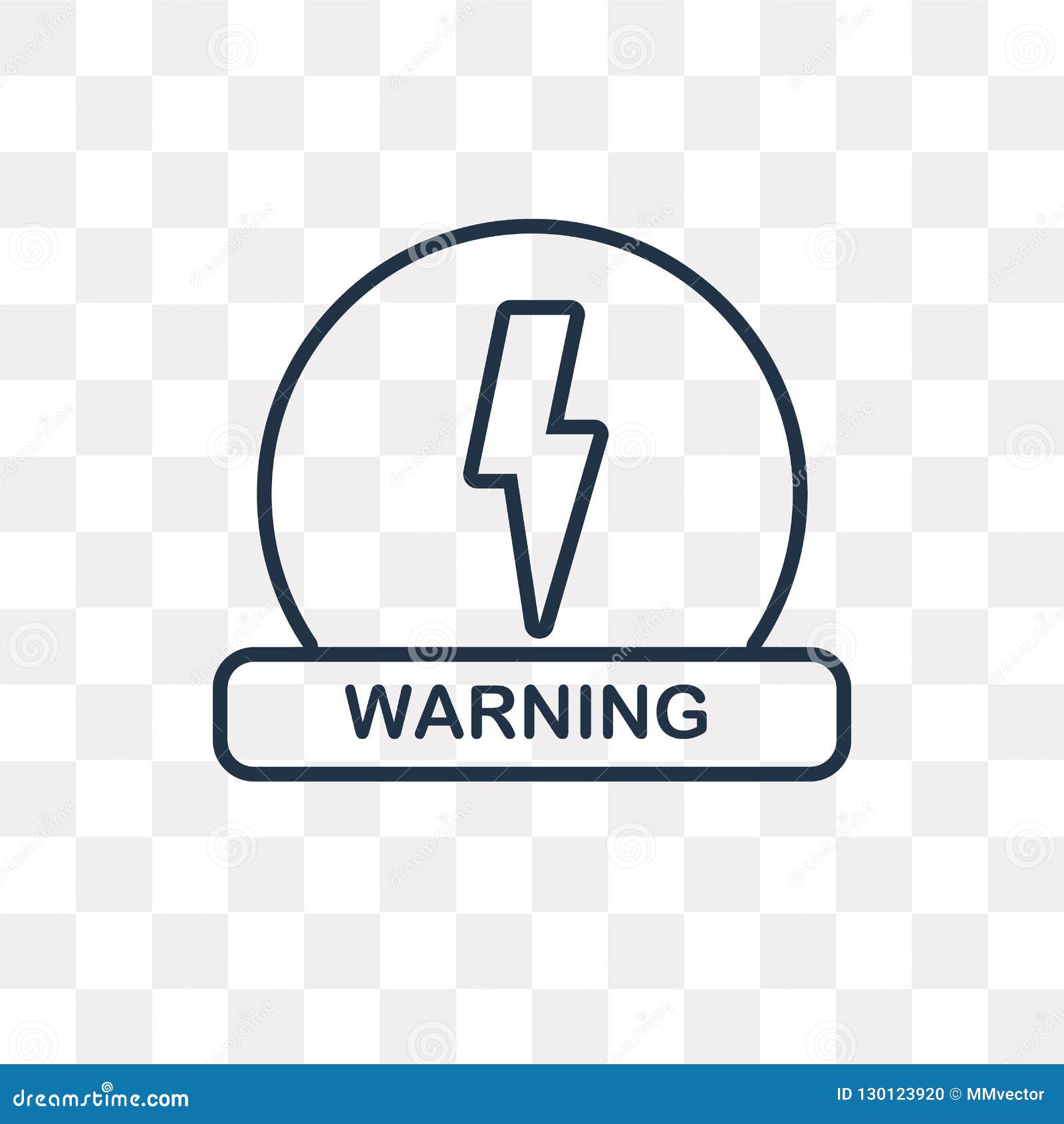 Warning Vector Icon Isolated on Transparent Background, Linear W Stock ...