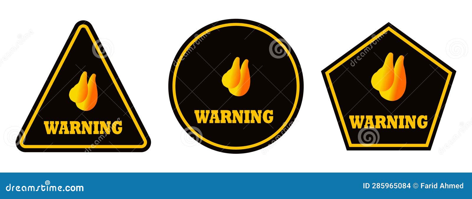 Warning Vector Logo, Sign, Symbol or Icon Illustration Stock Vector ...