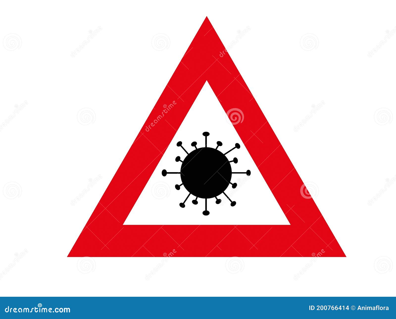Warning Warning Virus Vector Sign Isolated on White Background Stock ...