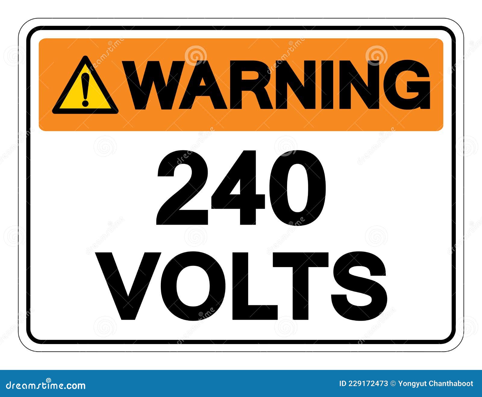 Warning 240 Volts Symbol Sign,Vector Illustration, Isolate on White ...