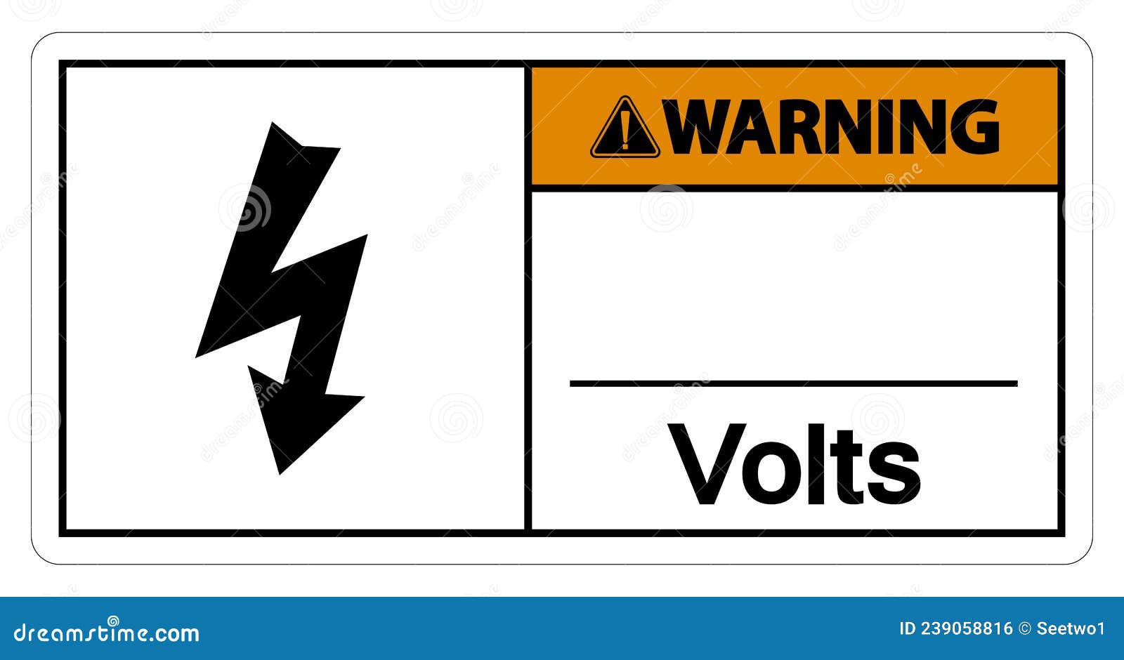 Warning Volts Symbol Sign on White Background Stock Vector ...