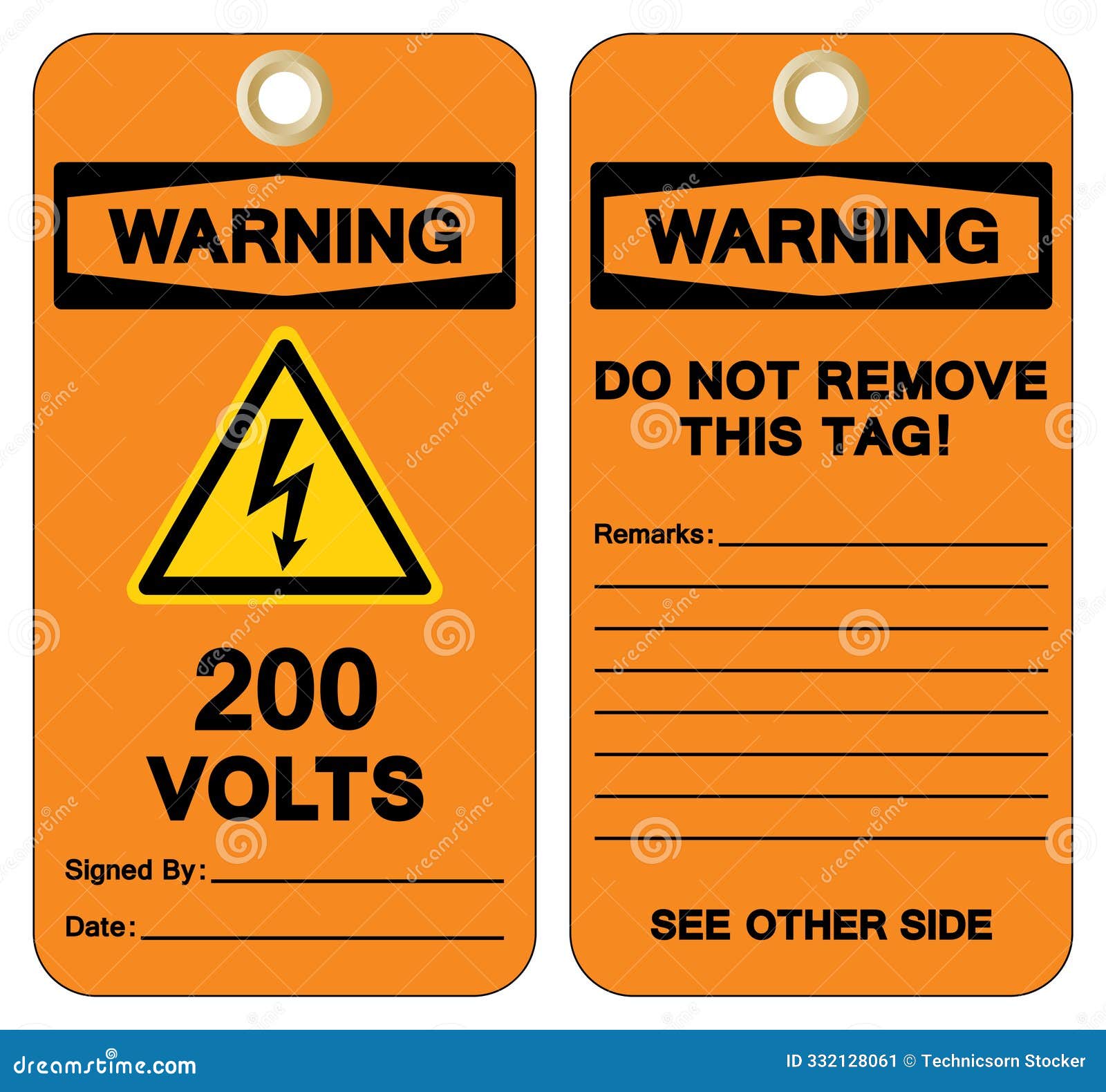 Warning Volts Symbol Sign ,Vector Illustration, Isolate On White ...