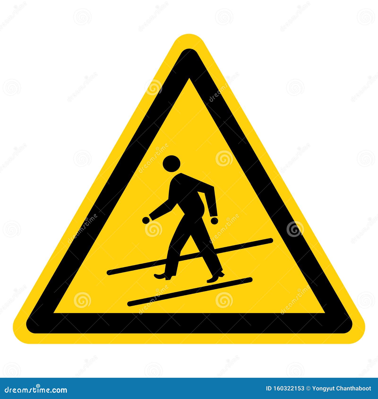 Warning Walk-Way Symbol Sign, Vector Illustration, Isolate On White ...