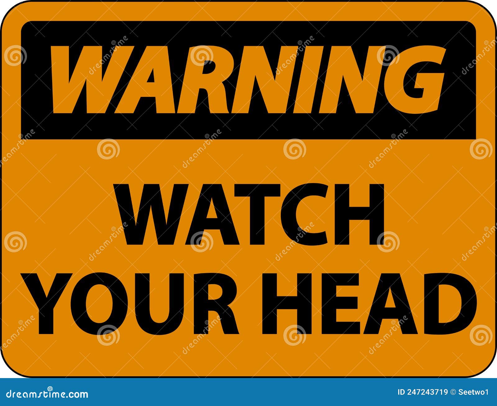 Warning Watch Your Head Sign on White Background Stock Vector ...