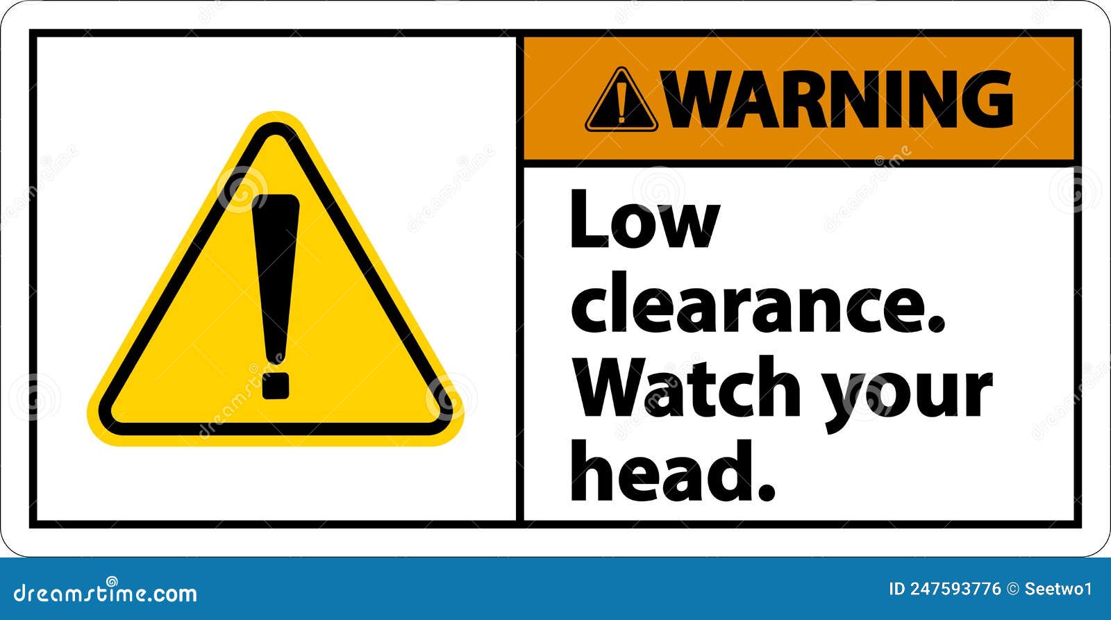 Warning Watch Your Head Sign on White Background Stock Vector ...