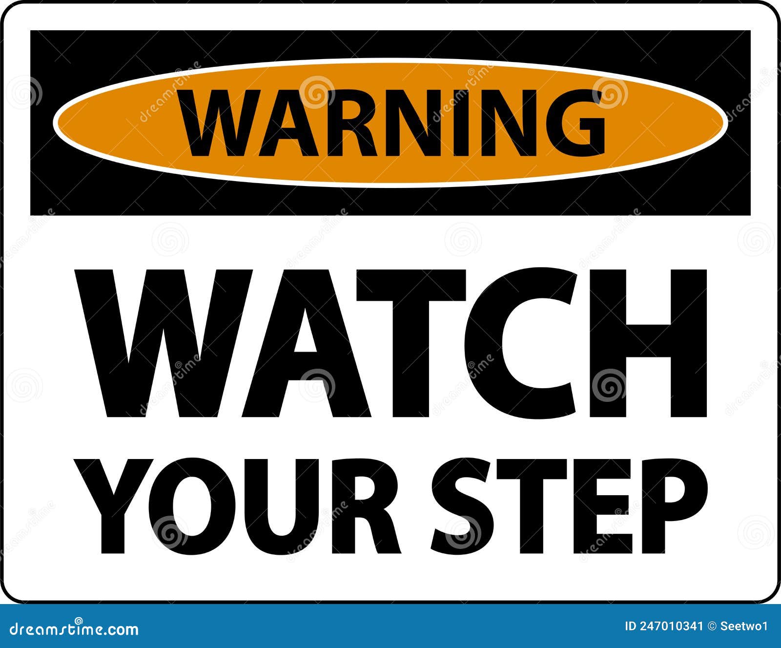 Warning Watch Your Step Tripping Hazard Sign On White Background Vector ...