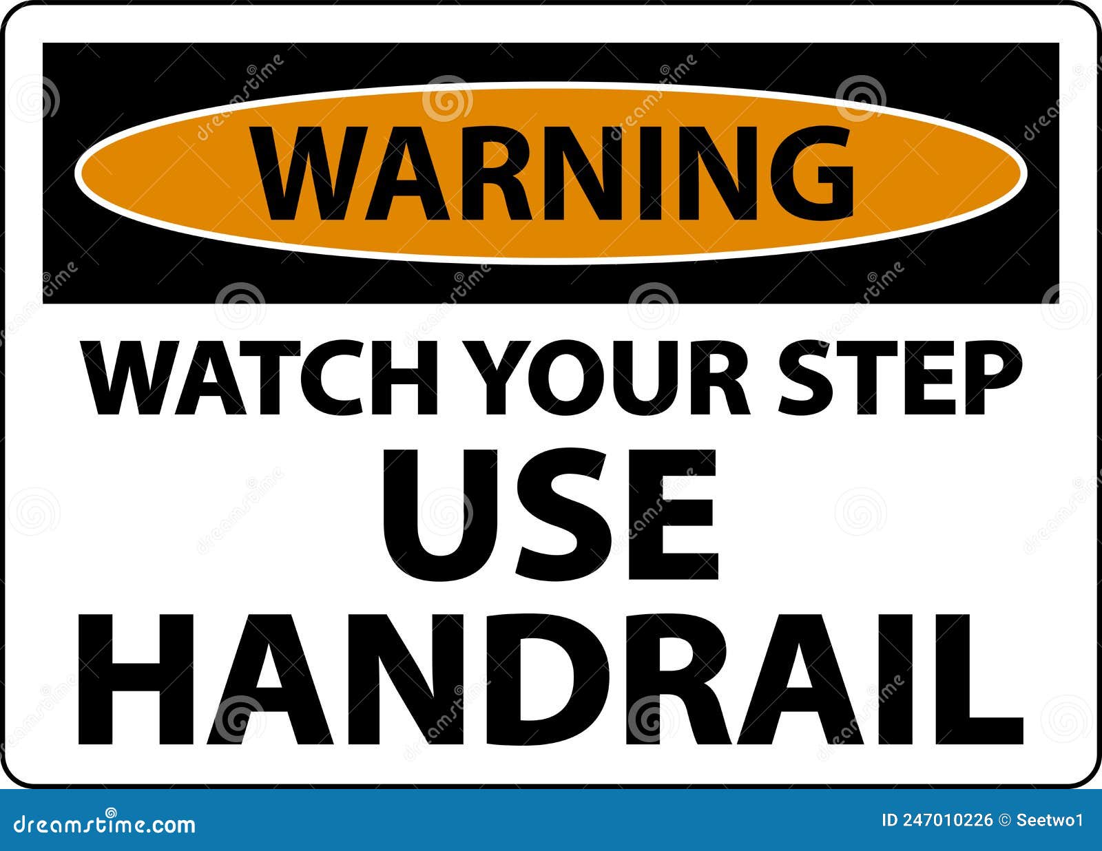 Warning Use Handrail Symbol Sign,Vector Illustration, Isolated On White ...