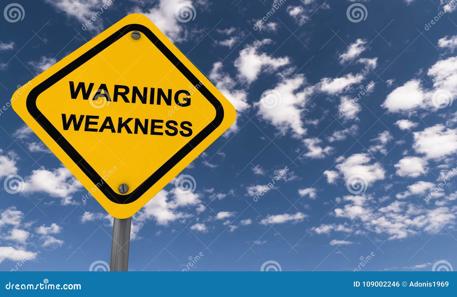 Warning weakness road sign stock photo. Image of concept - 109002246