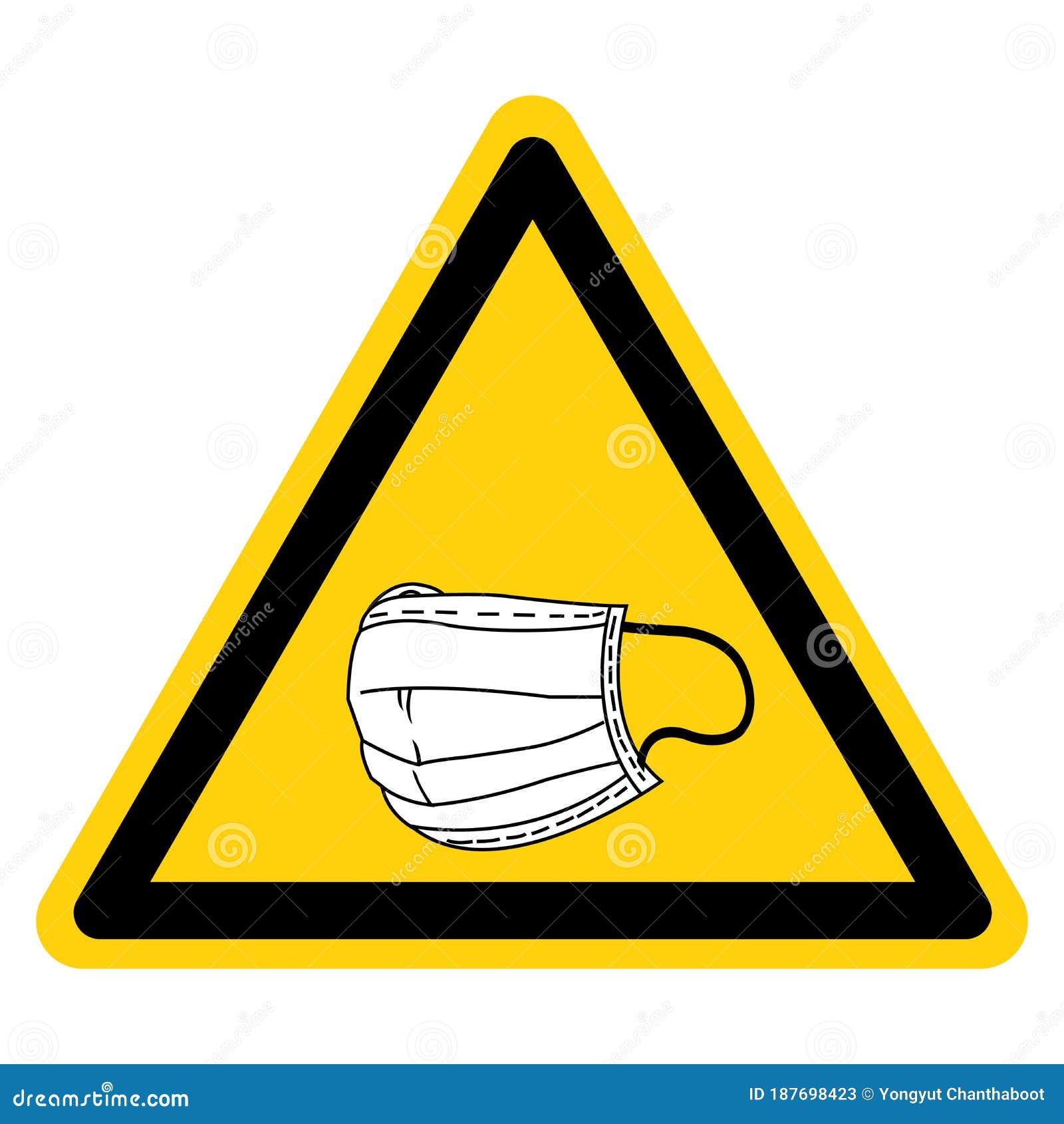Warning Wear Face Mask Symbol Sign, Vector Illustration, Isolate on ...