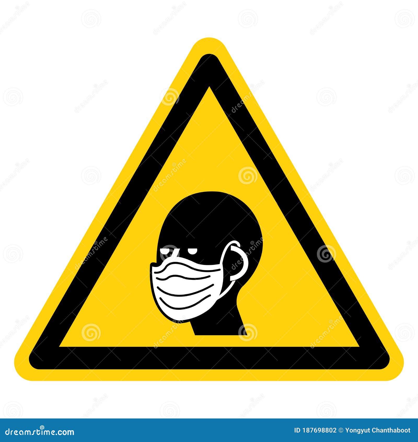 Warning Wear Face Mask Symbol Sign, Vector Illustration, Isolate on ...