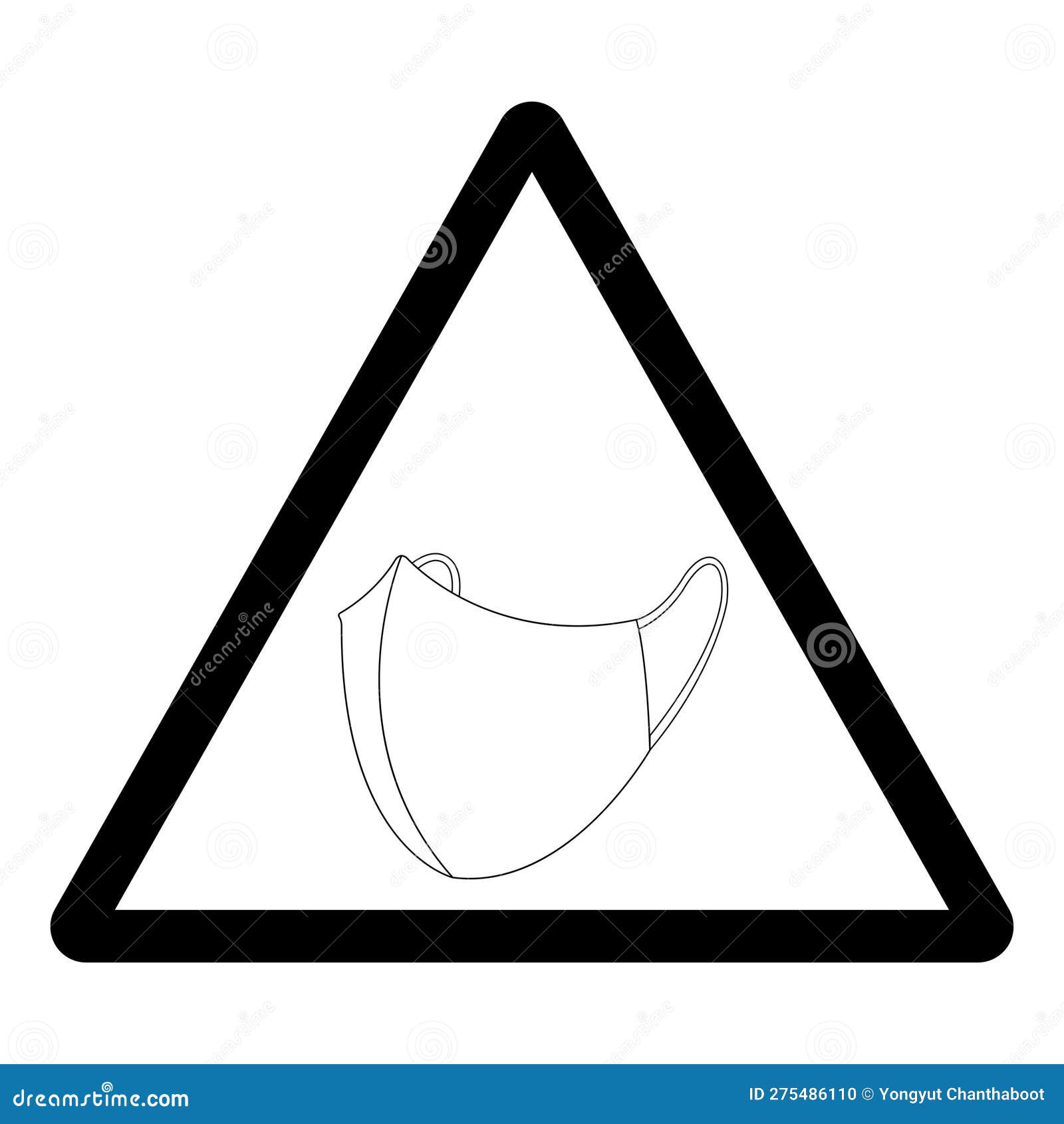 Warning Wear Face Mask Symbol Sign, Vector Illustration, Isolate on ...