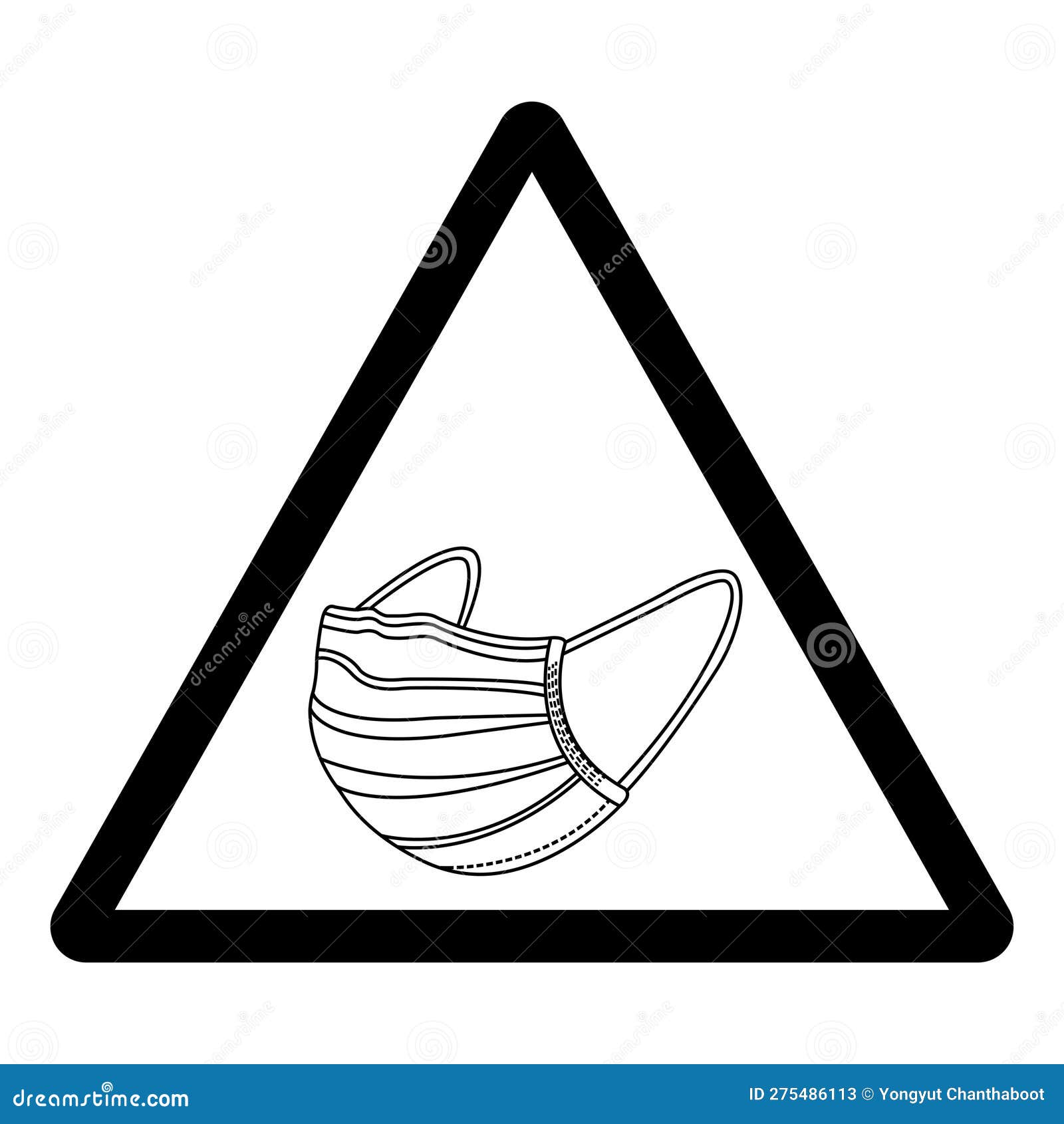 Warning Wear Face Mask Symbol Sign, Vector Illustration, Isolate on ...