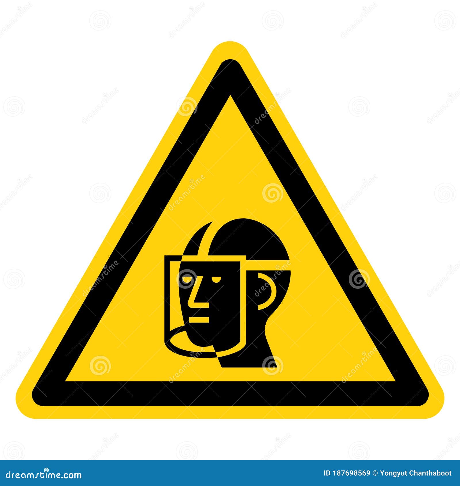 Warning Wear Face Shield Symbol Sign ,Vector Illustration, Isolate on ...