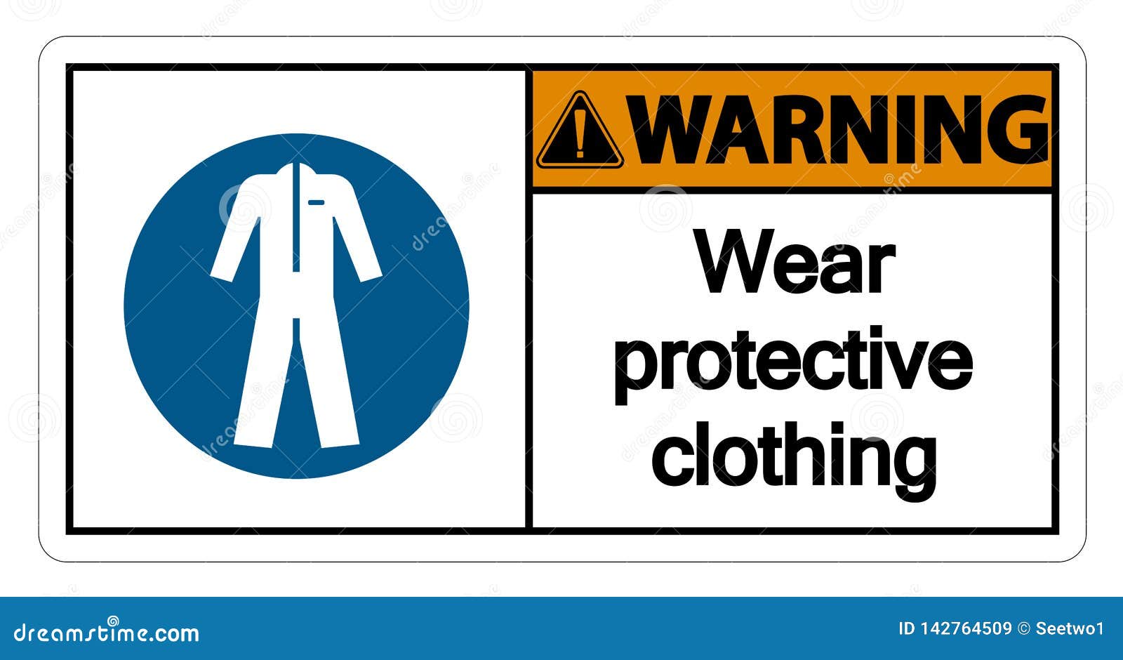 Symbol Warning Wear Protective Clothing Sign on White Background Stock ...