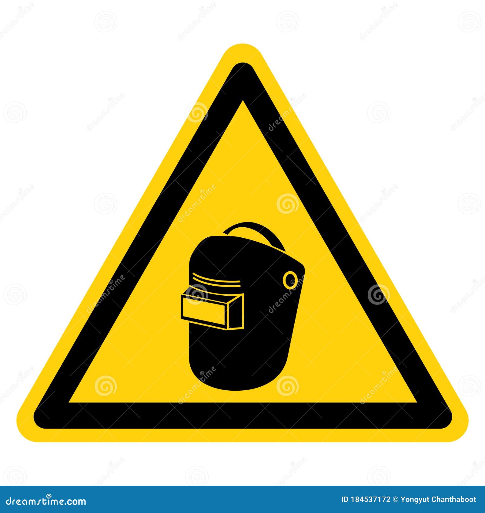 Warning Welding Helmet Symbol Sign, Vector Illustration, Isolate on ...