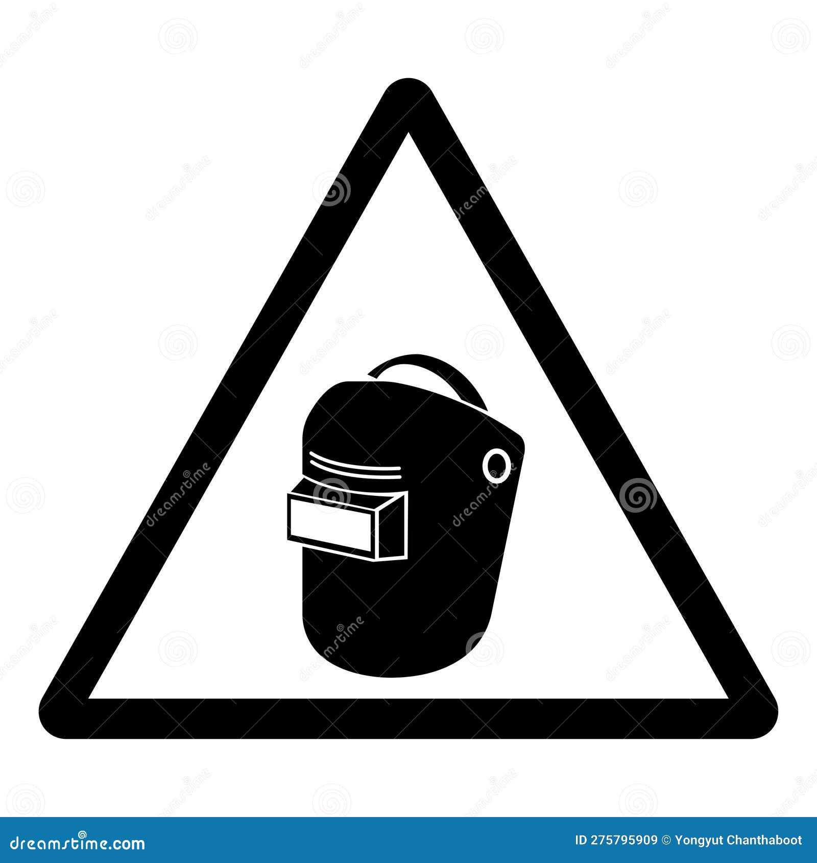 Warning Welding Helmet Symbol Sign, Vector Illustration, Isolate on ...