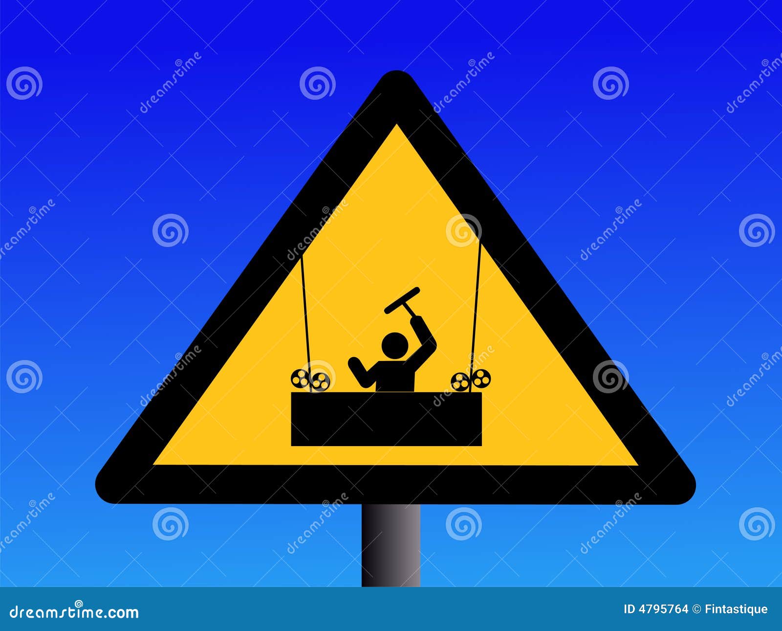 Warning Window Cleaners Sign Stock Vector - Illustration of indication ...