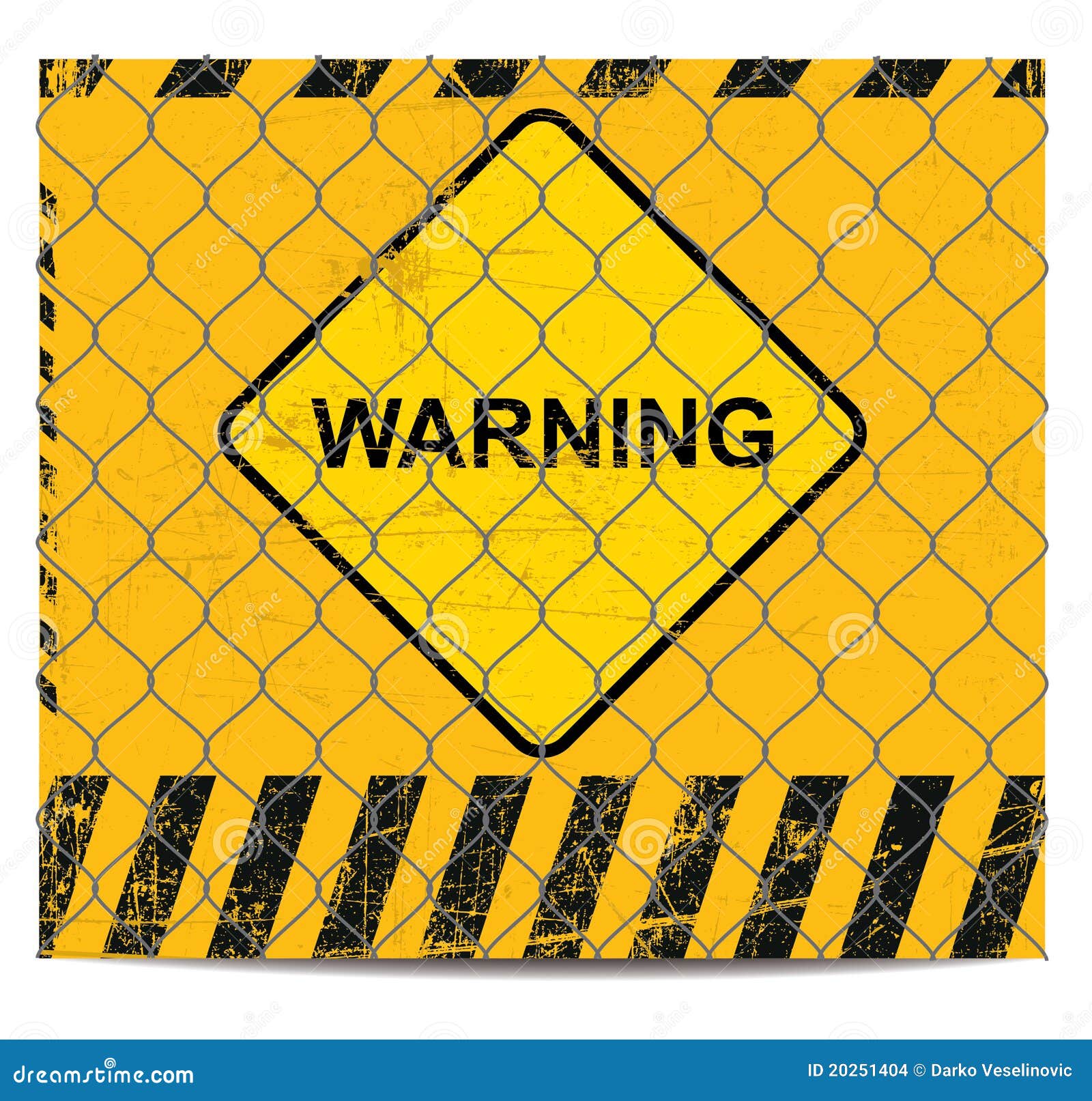 Warning And Wire Banner Vector Illustration | CartoonDealer.com #20251404