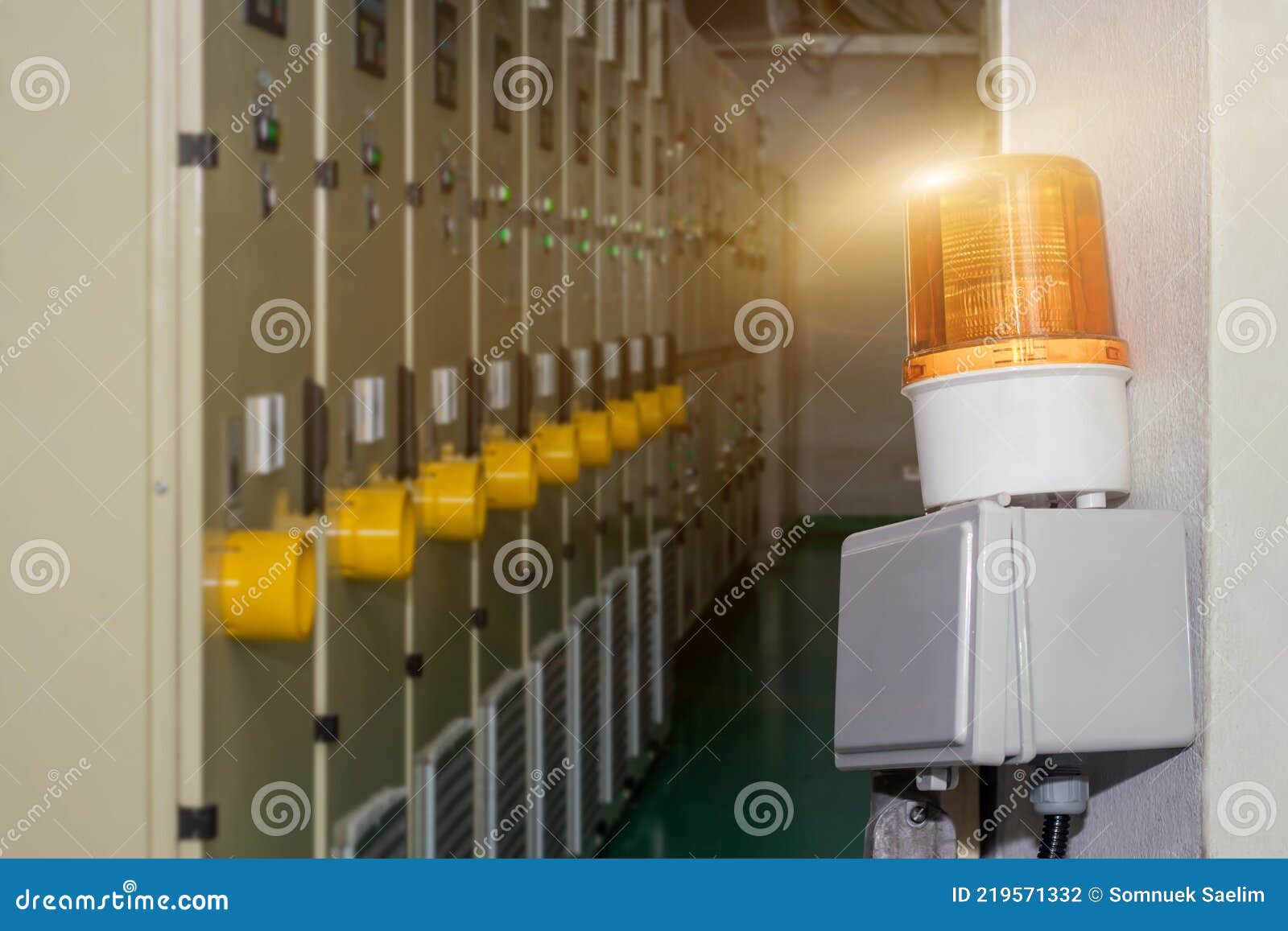 Warning Yellow Alarm Light for Electrical Control Cabinet on the Wall ...