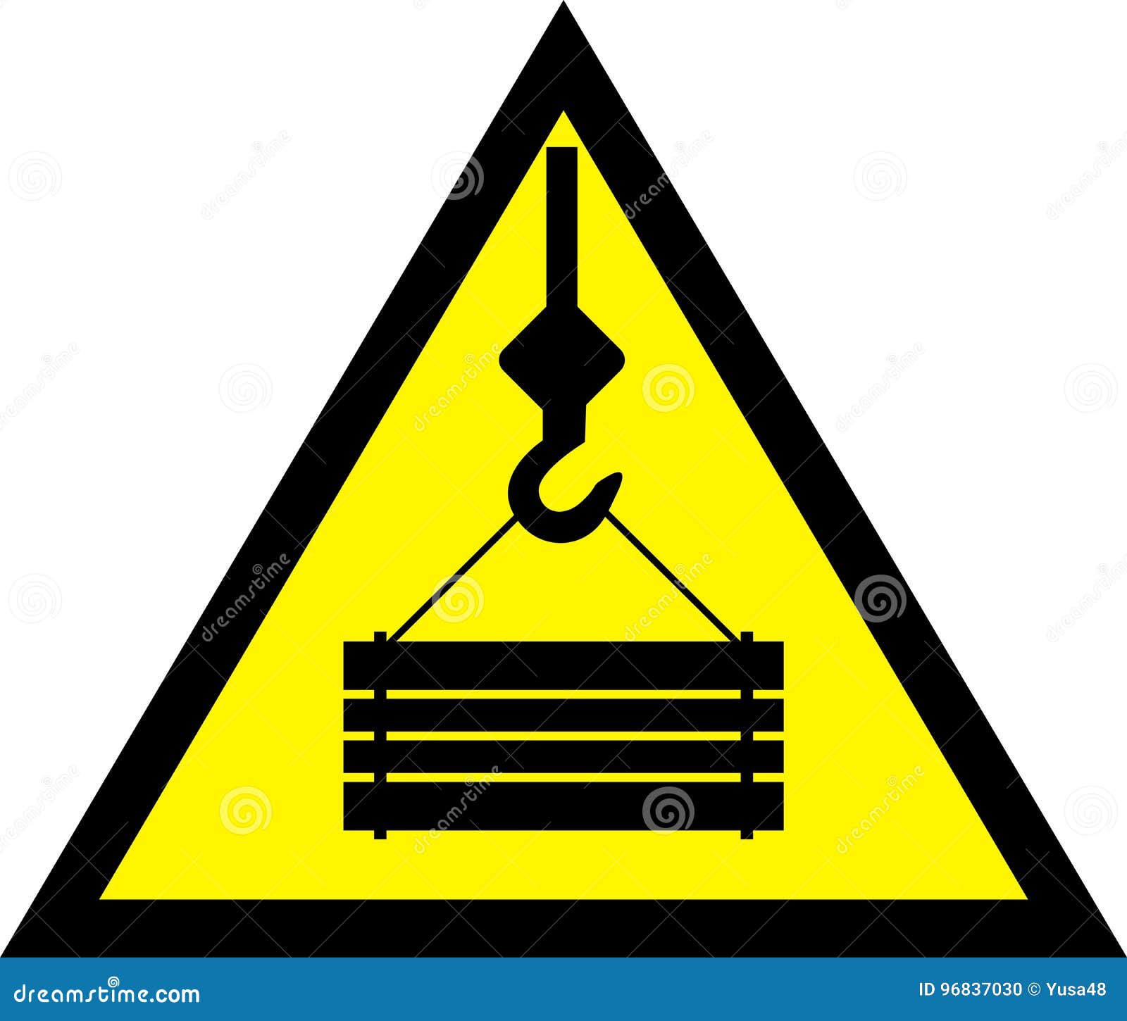 Warning Yellow Sign for Crane. Vector Illustration Stock Illustration ...