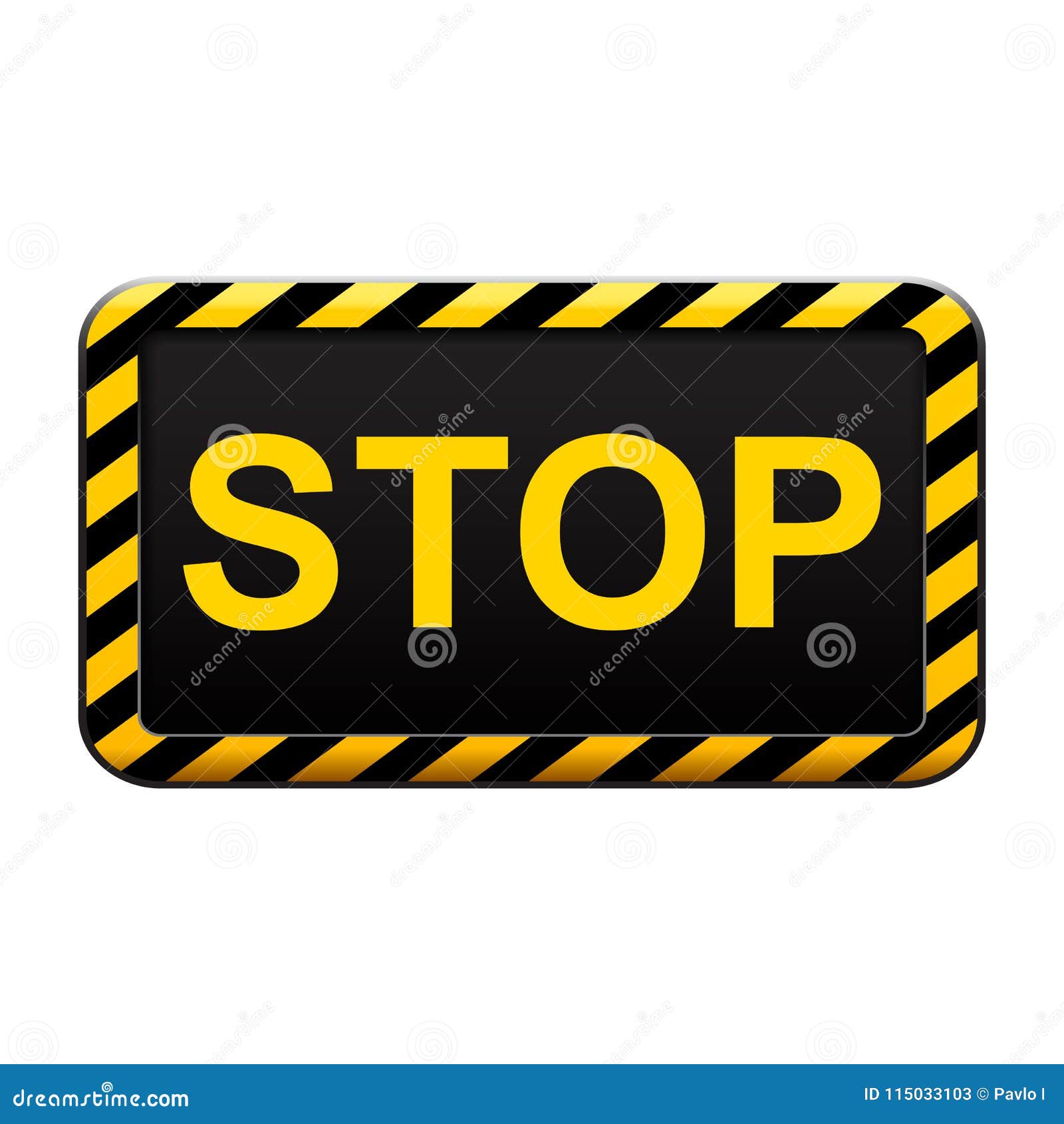 Warning Yellow Sign Stop - Vector Stock Vector - Illustration of sign ...