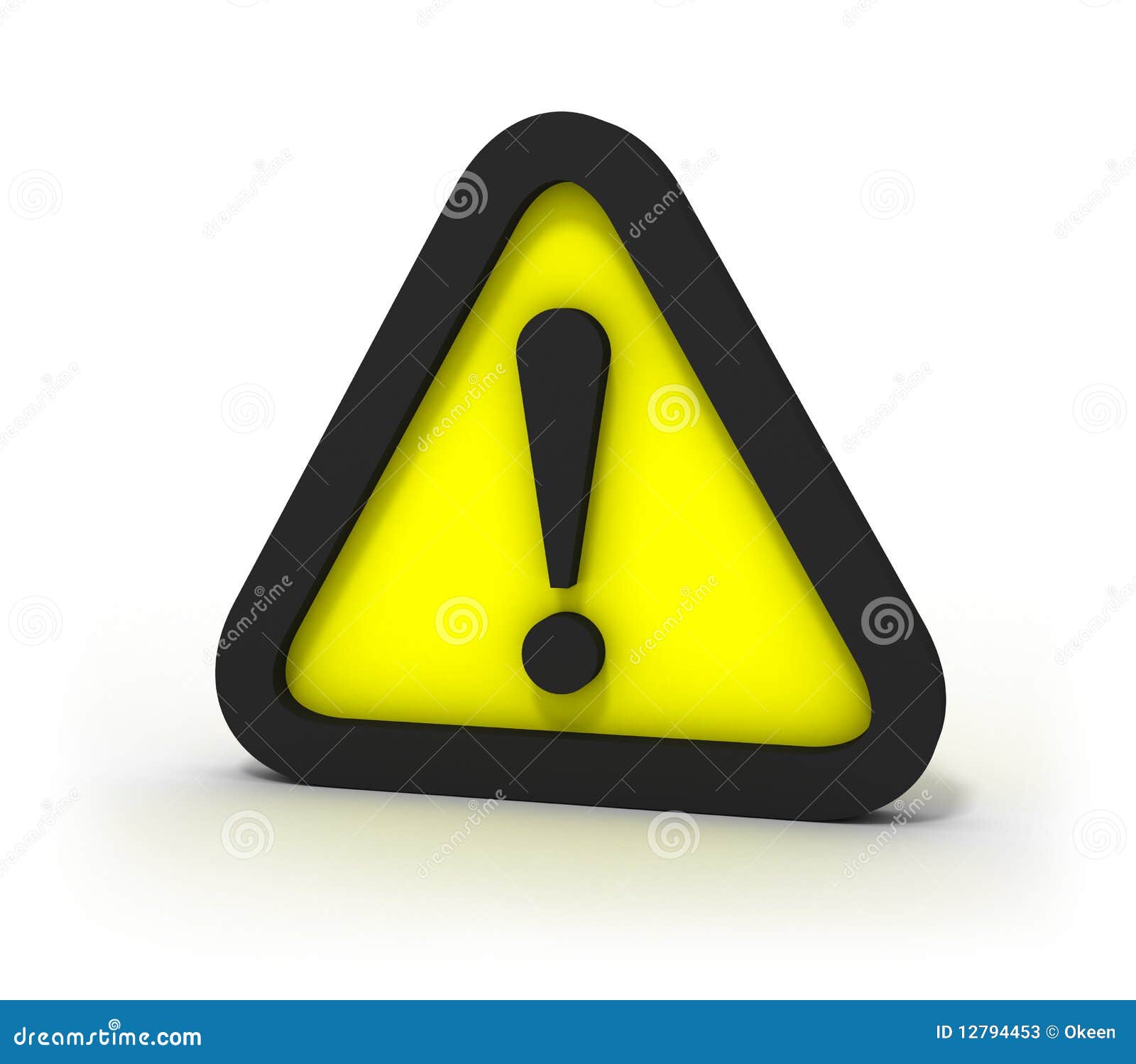 Warning Yellow Triangular Sign 3D Stock Illustration - Illustration of ...