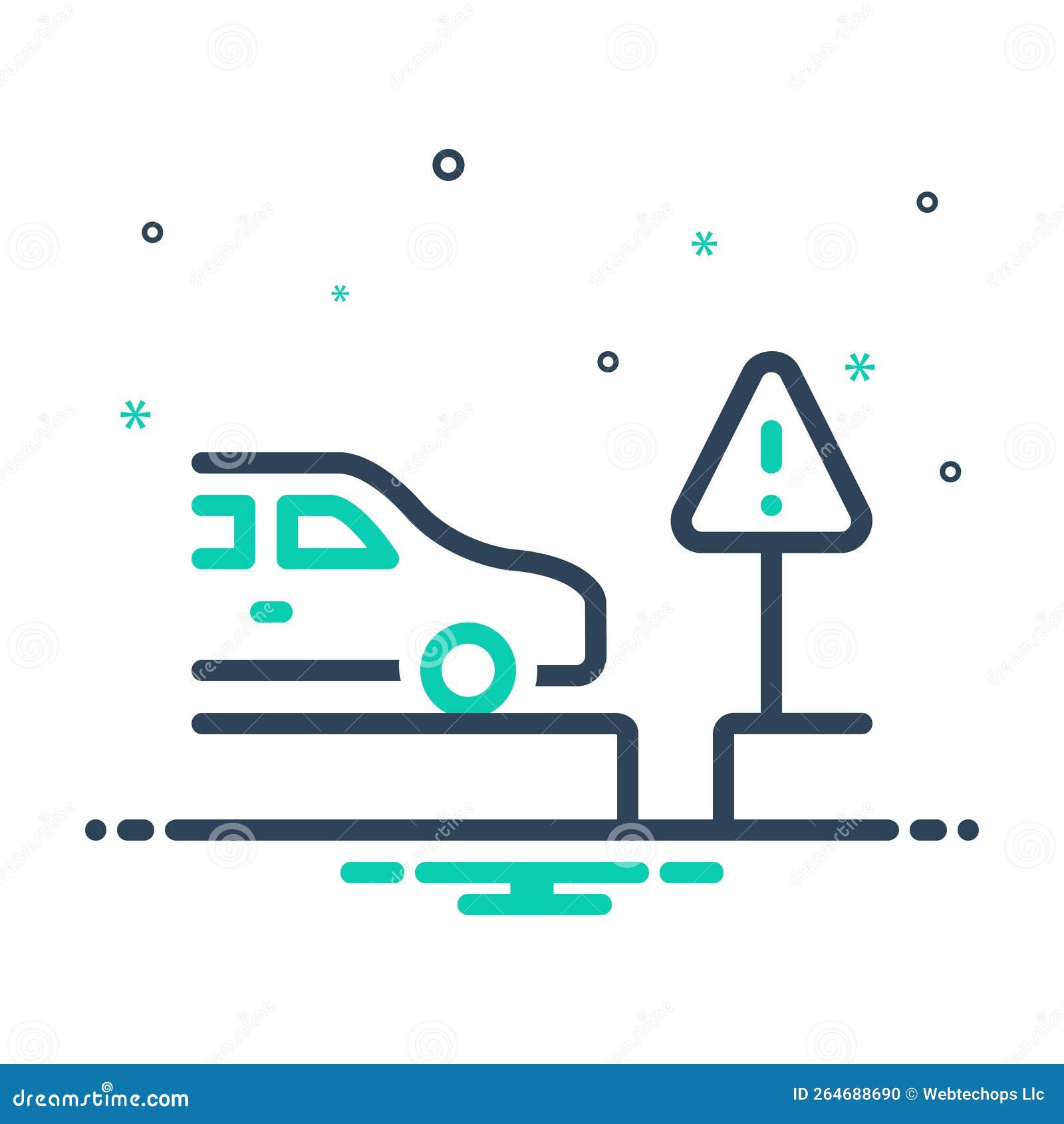 Mix Icon for Warnings, Car and Sign Stock Illustration - Illustration ...