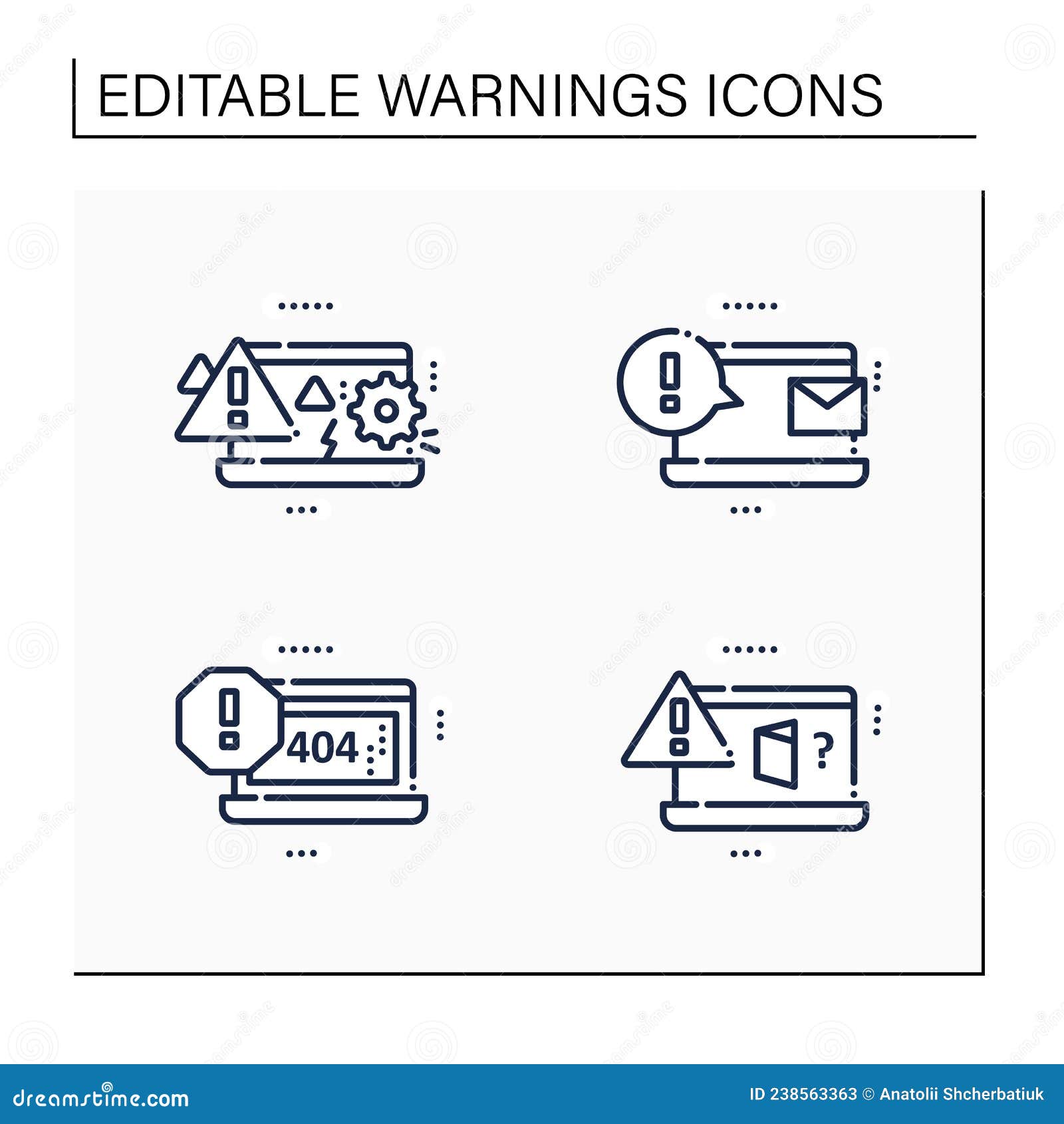 Different Notification Icons Set - Vector Illustrations - Isolated On ...