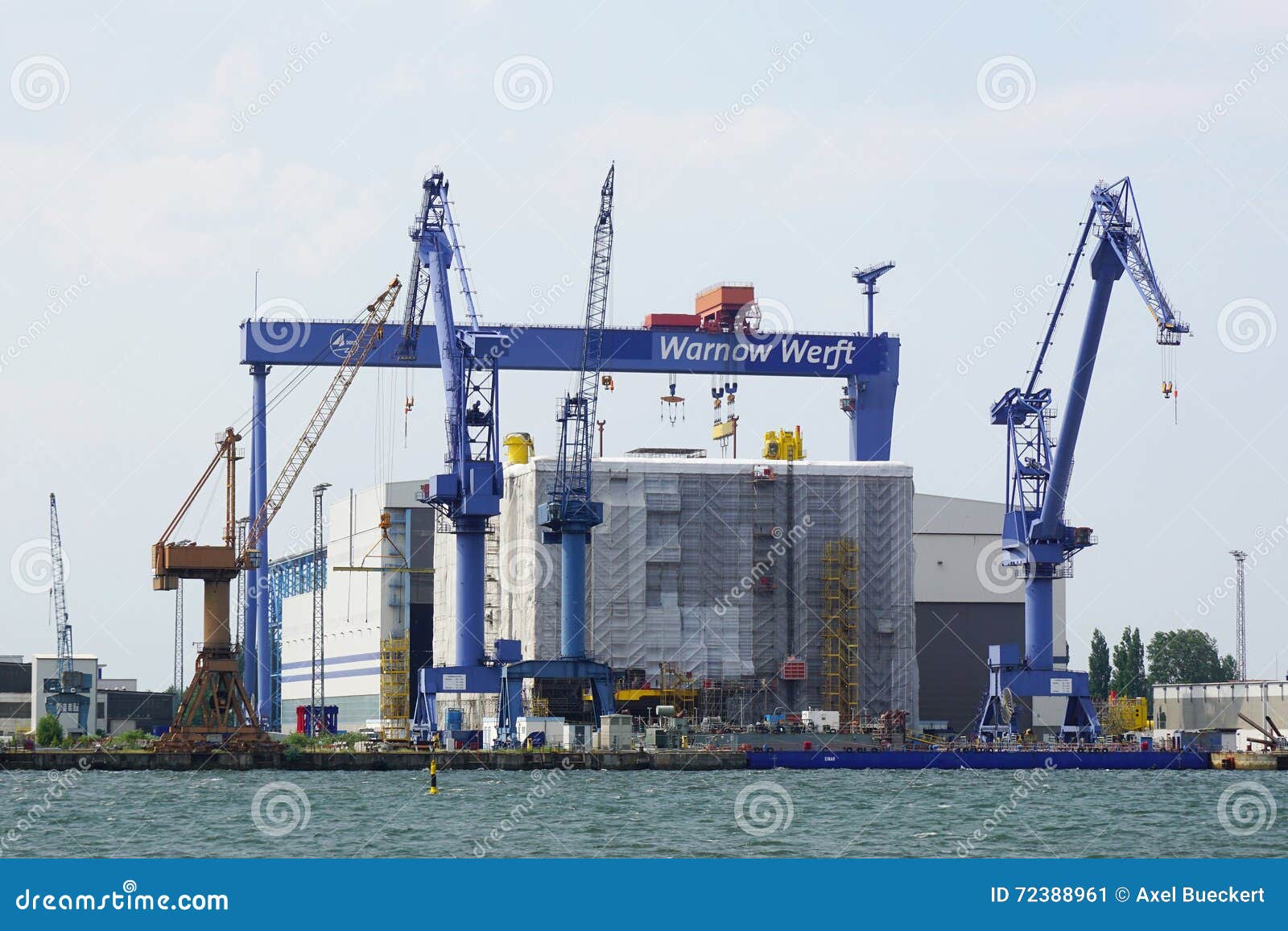 Warnow Werft Shipbuilding Wharf in Rostock Warnemunde Editorial Photo ...