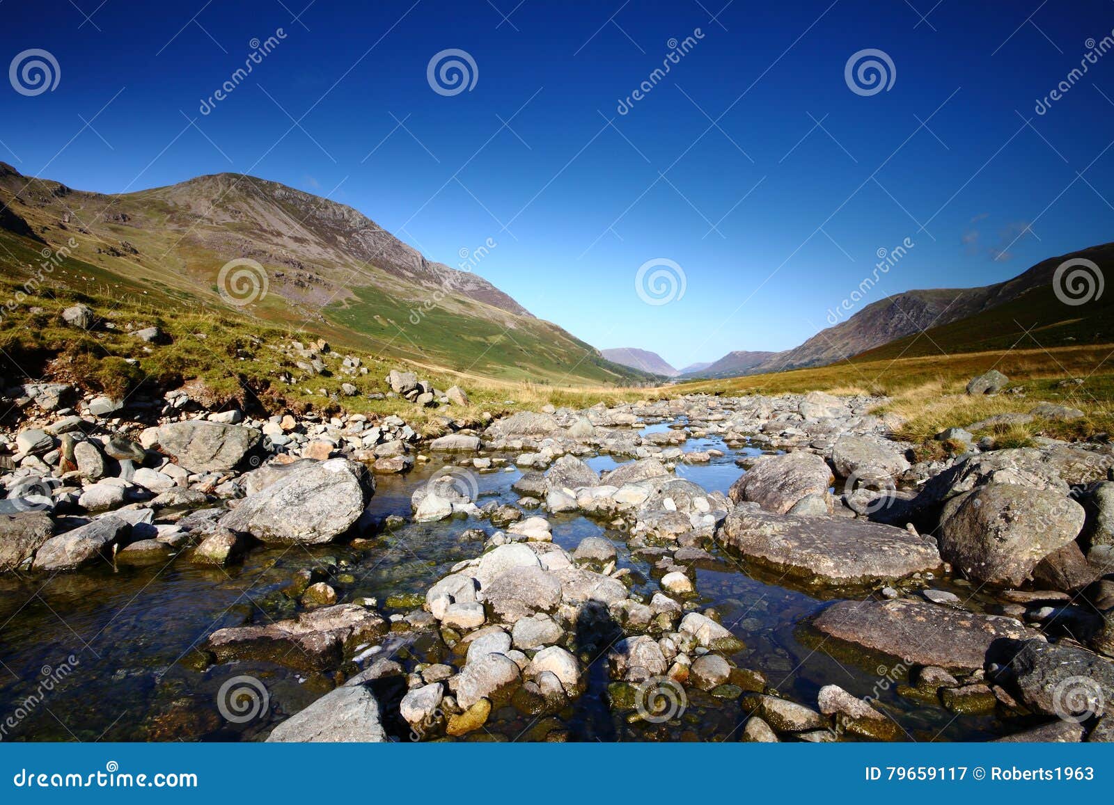 Warnscale Beck with Buttermere Fell Stock Image - Image of lights ...