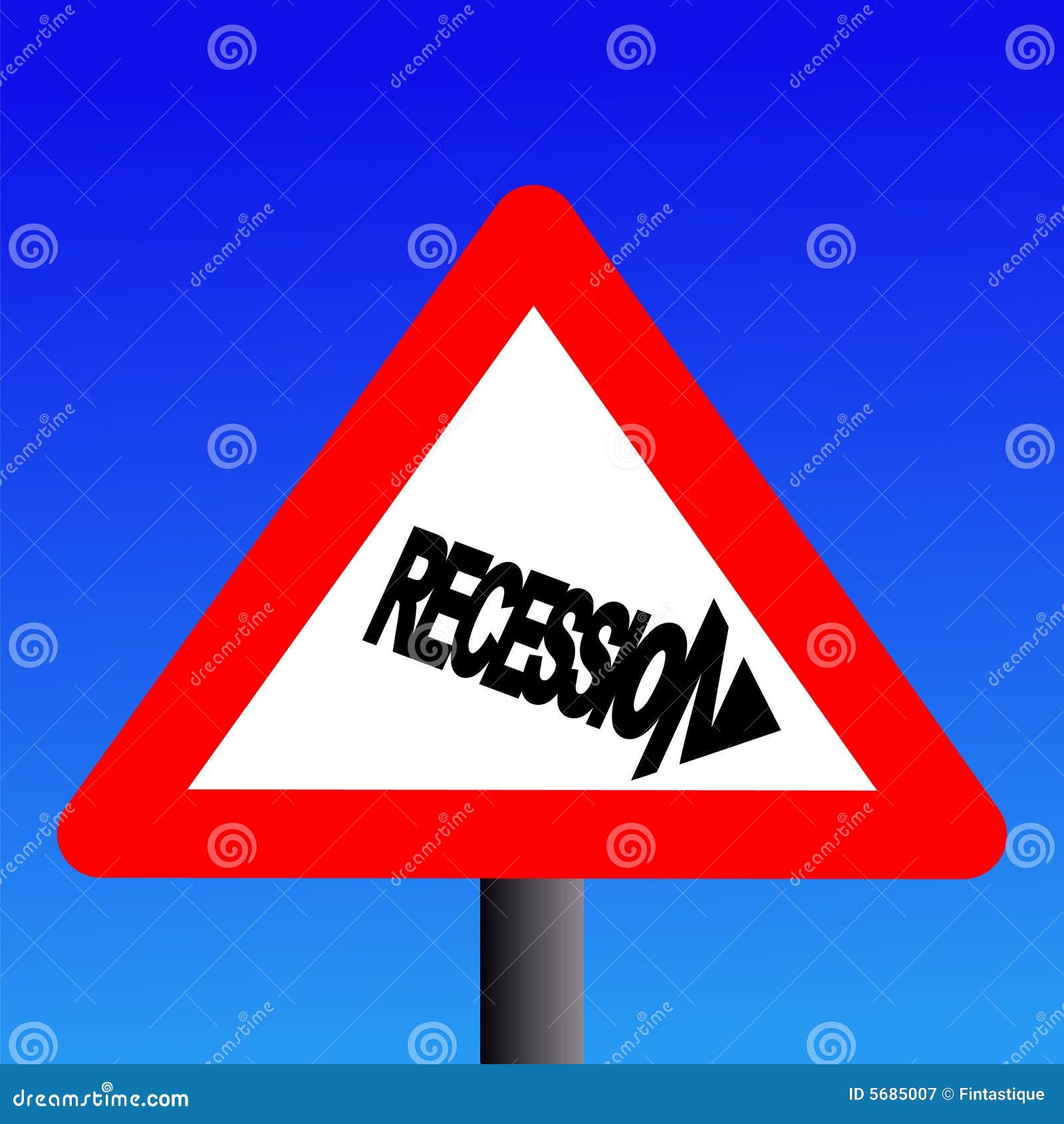 Warnzeichen der Rezession vektor abbildung. Illustration von beware ...