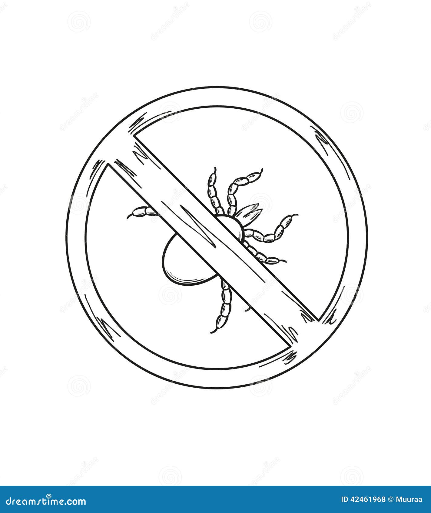 Warnzeichen Der Zecke, Skizze Vektor Abbildung - Illustration von ...