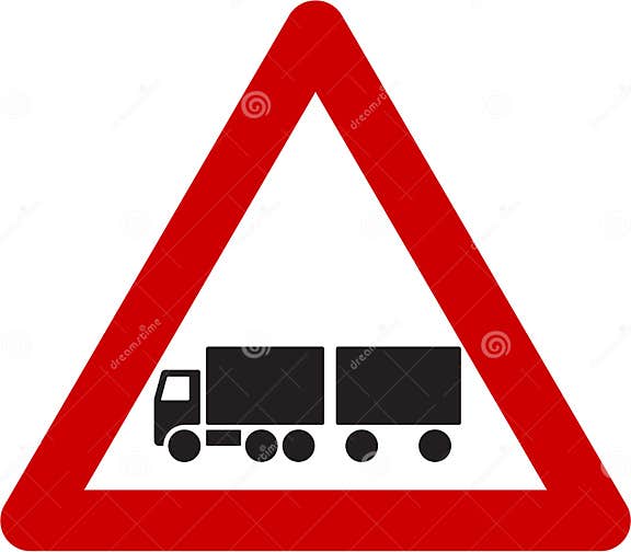Warnzeichen mit LKW stock abbildung. Illustration von symbol - 104905664