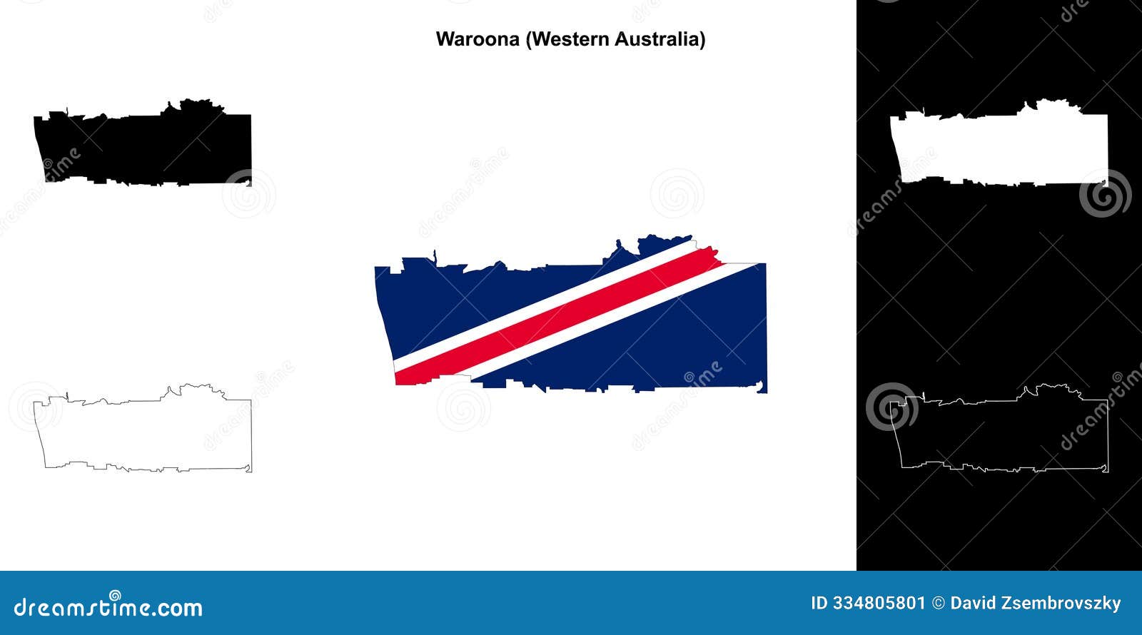 Waroona outline map stock illustration. Illustration of boundary ...