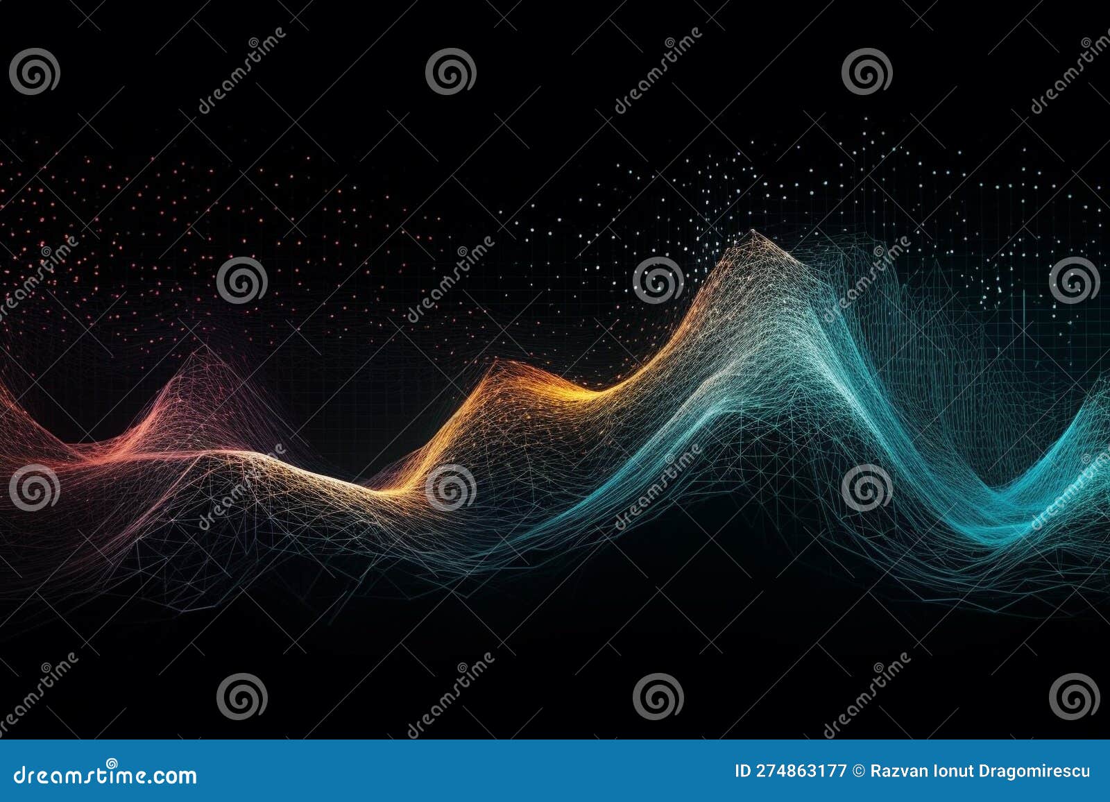 Warp Lines Background with Wave Design Elements and Dots. this ...