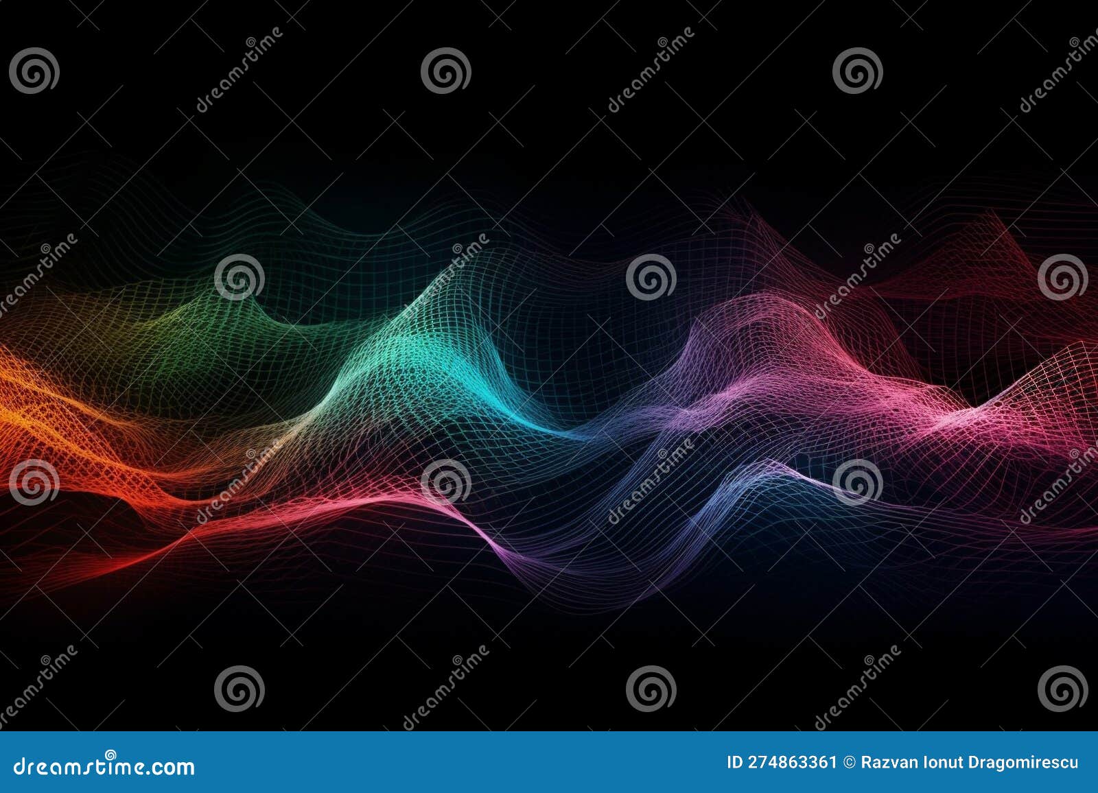 Warp Lines Background with Wave Design Elements and Dots. this ...