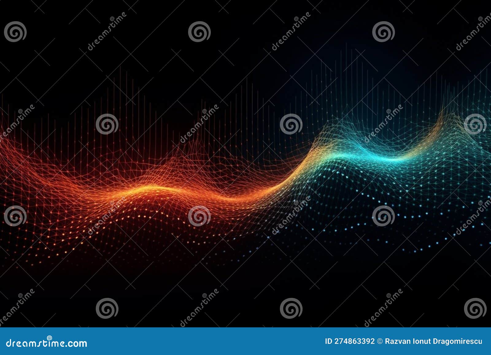 Warp Lines Background with Wave Design Elements and Dots. this ...