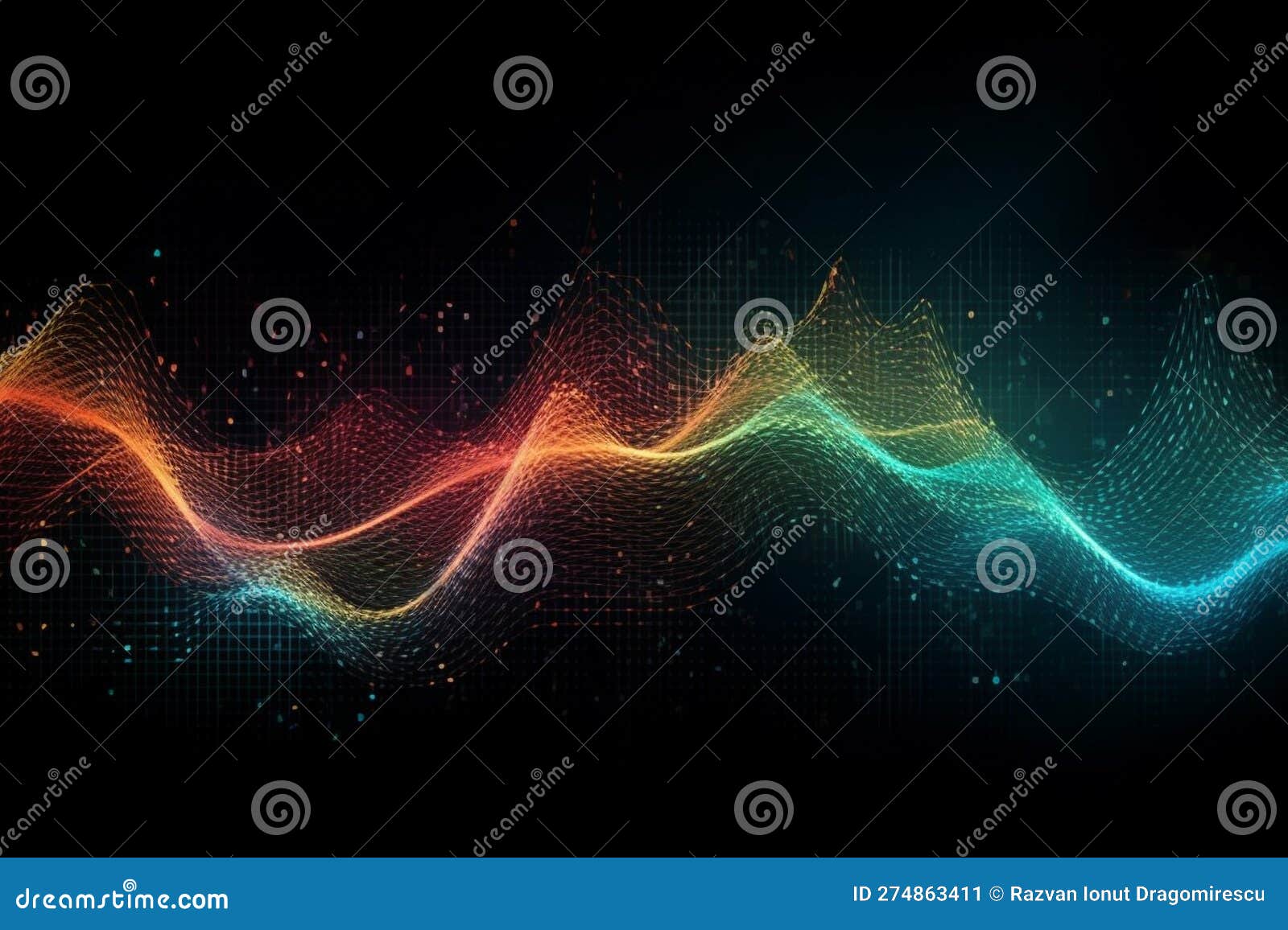 Warp Lines Background with Wave Design Elements and Dots. this ...
