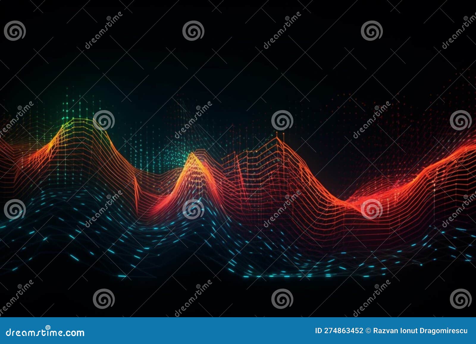 Warp Lines Background with Wave Design Elements and Dots. this ...