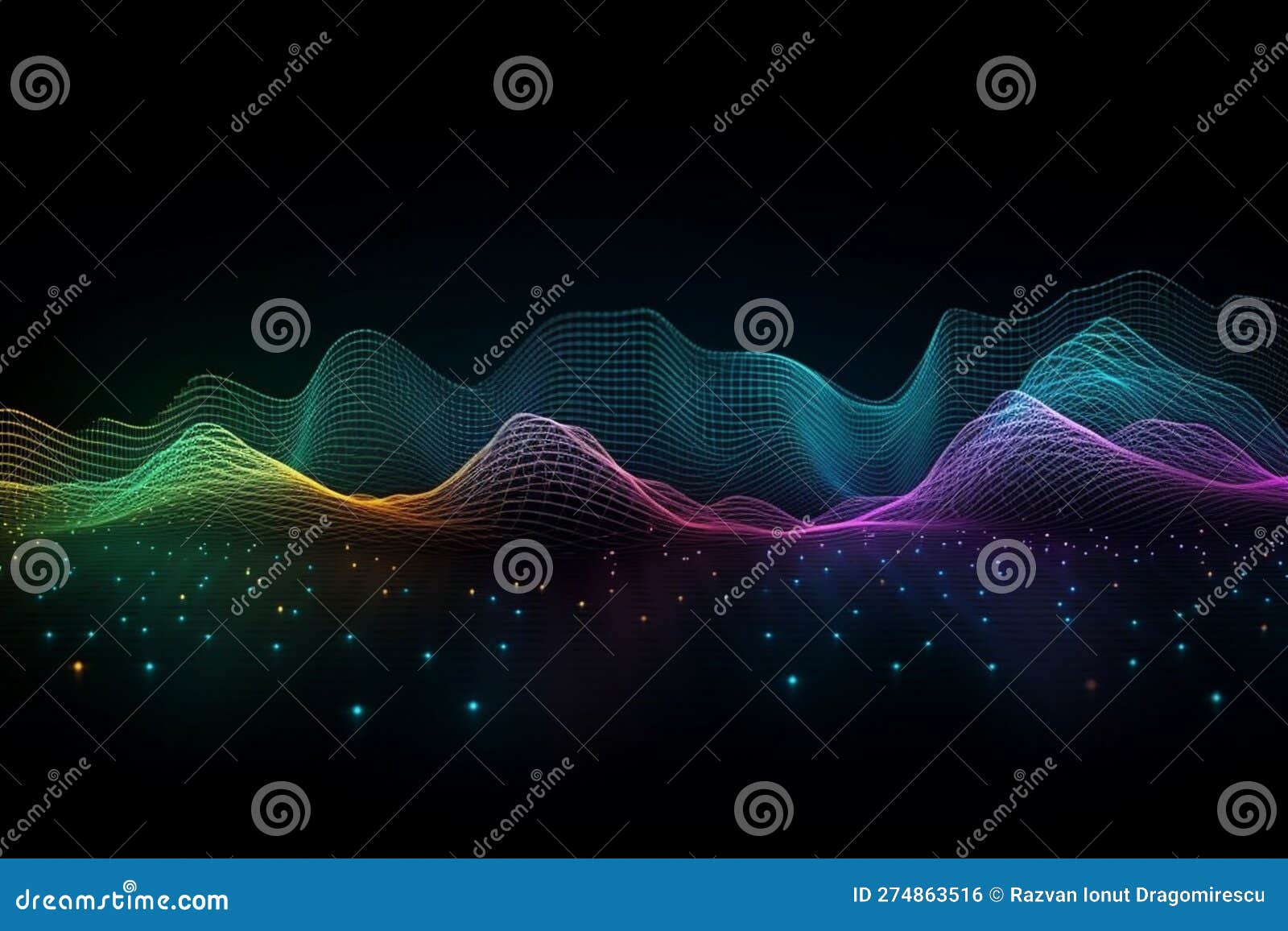 Warp Lines Background with Wave Design Elements and Dots. this ...