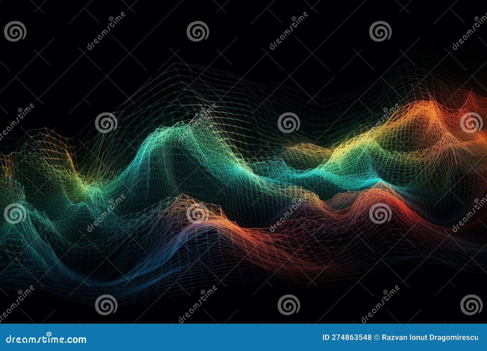 Warp Lines Background with Wave Design Elements and Dots. this ...