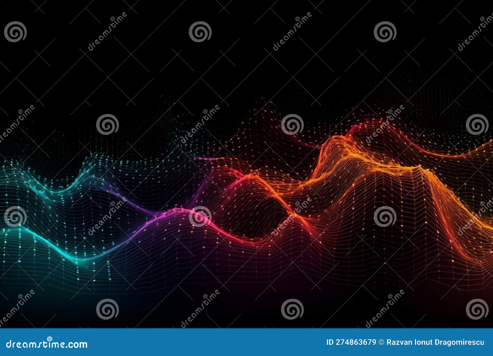 Warp Lines Background with Wave Design Elements and Dots. this ...