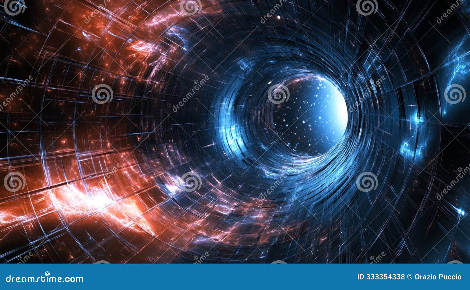 Warp Reality: A Journey Through A Spacetime Tunnel Stock Image ...