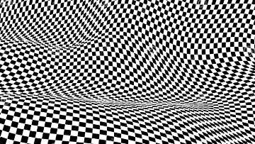 Warped Checkered Pattern. Optical Illusion Trippy Background. Vector ...