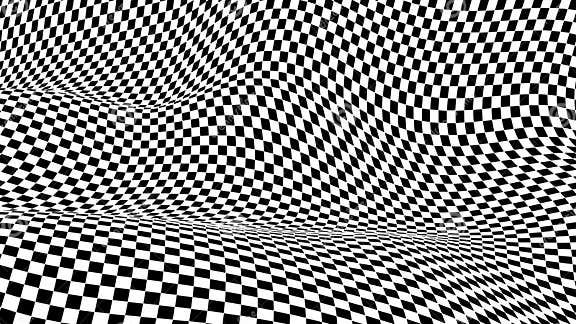 Warped Checkered Pattern. Optical Illusion Trippy Background. Vector ...
