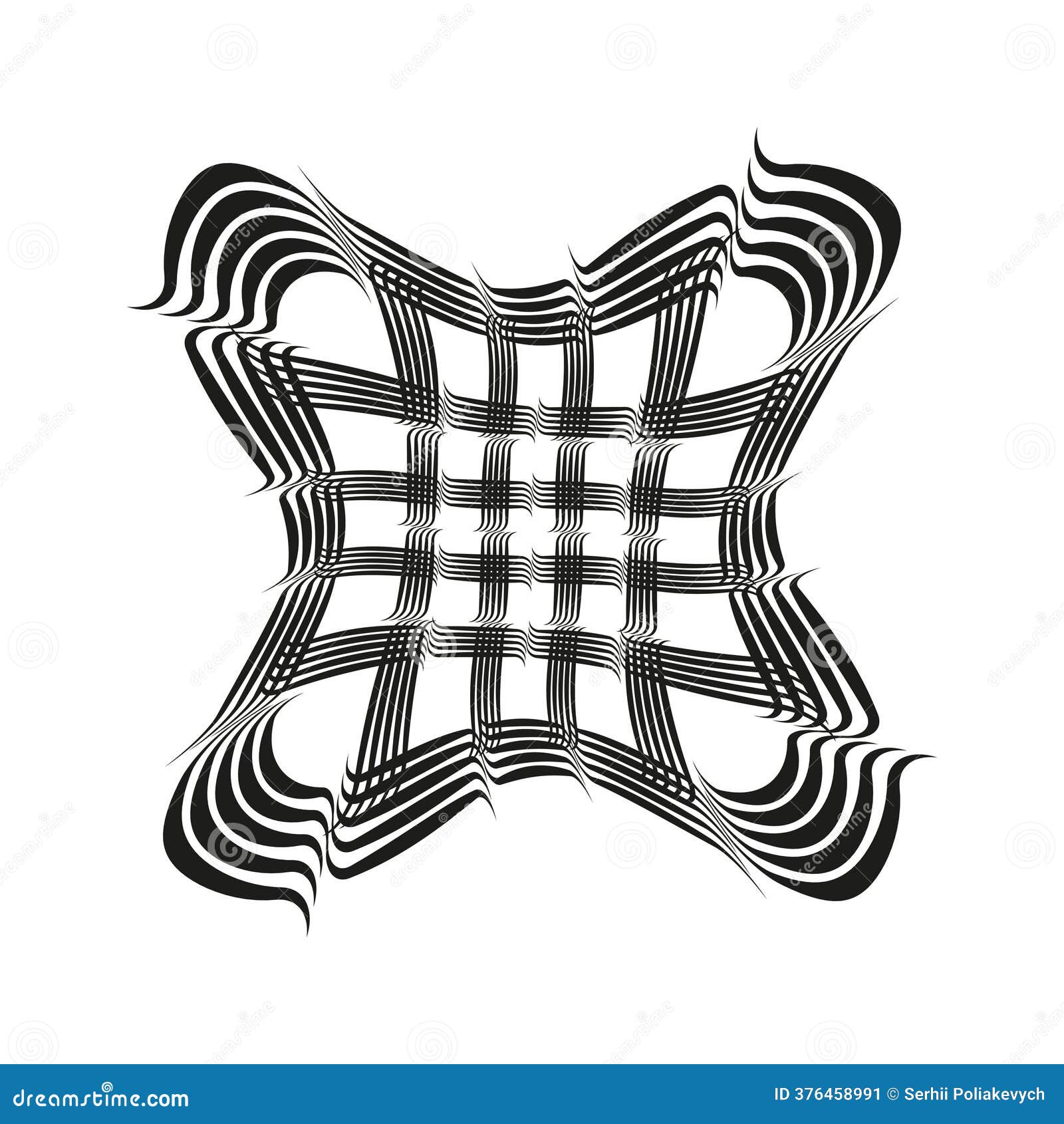 Geometric Distortion Grid Gradient, Futuristic Style Wave Element ...